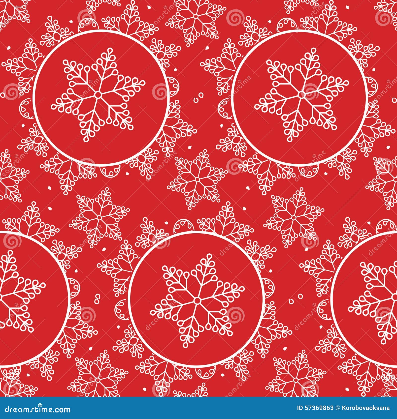 Snowflake Pattern Seamless Red and White Colors Stock Vector ...