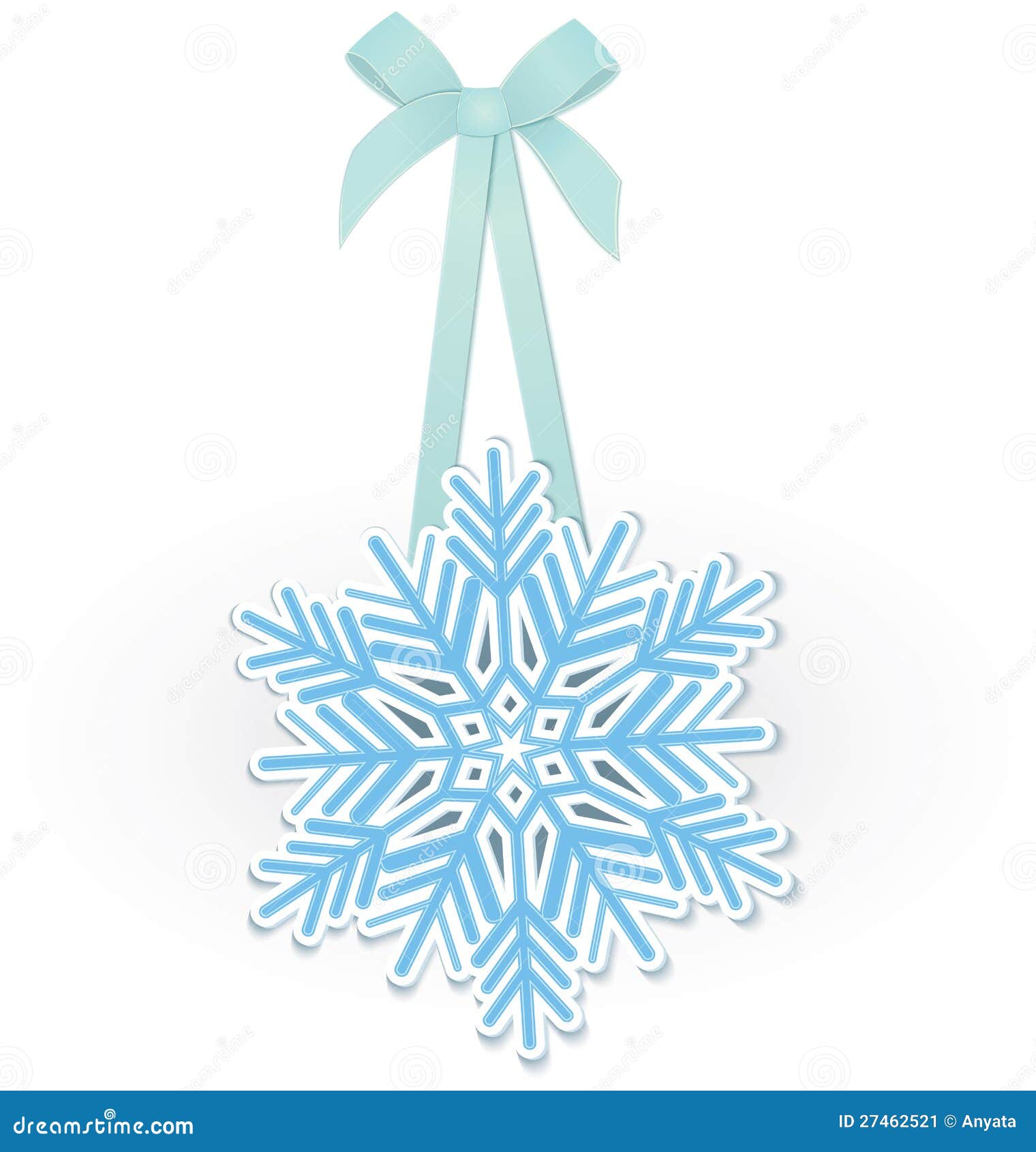 Snowflake on ribbon vector stock vector. Illustration of crafted - 27462521
