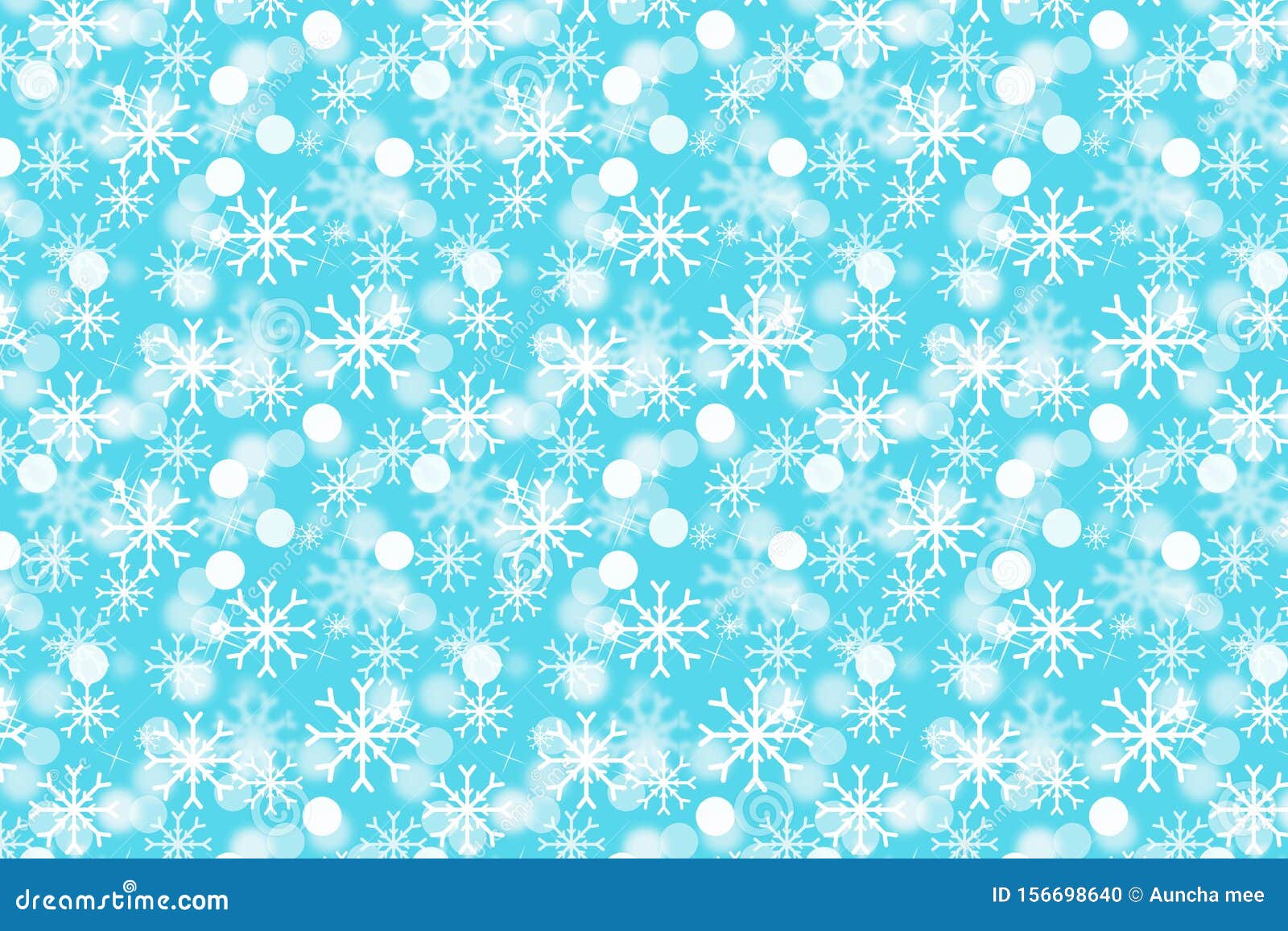 Snowflake Seamless Pattern on Blue Background. Illustration Design ...