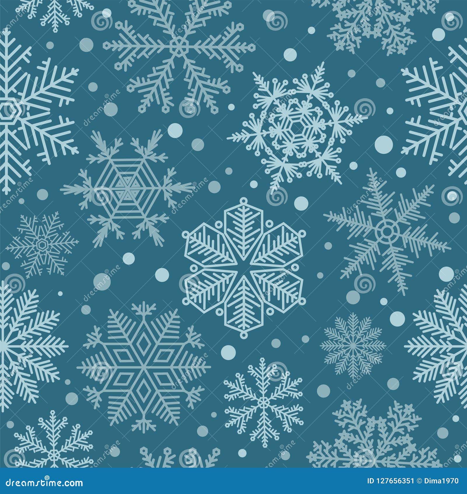 Snowflake Seamless Pattern. Vintage Winter Background Stock Vector ...