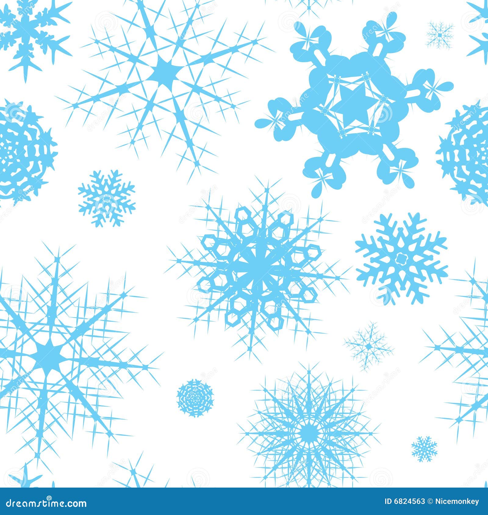 Snowflake seamless tile stock vector. Illustration of cold - 6824563