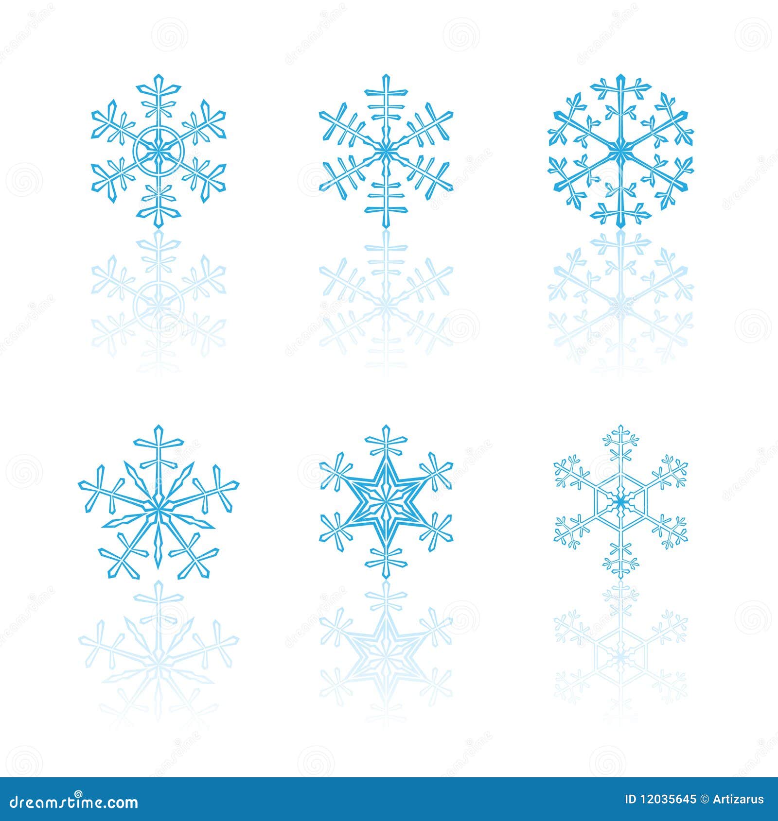 Snowflake set stock vector. Illustration of frozen, frost - 12035645
