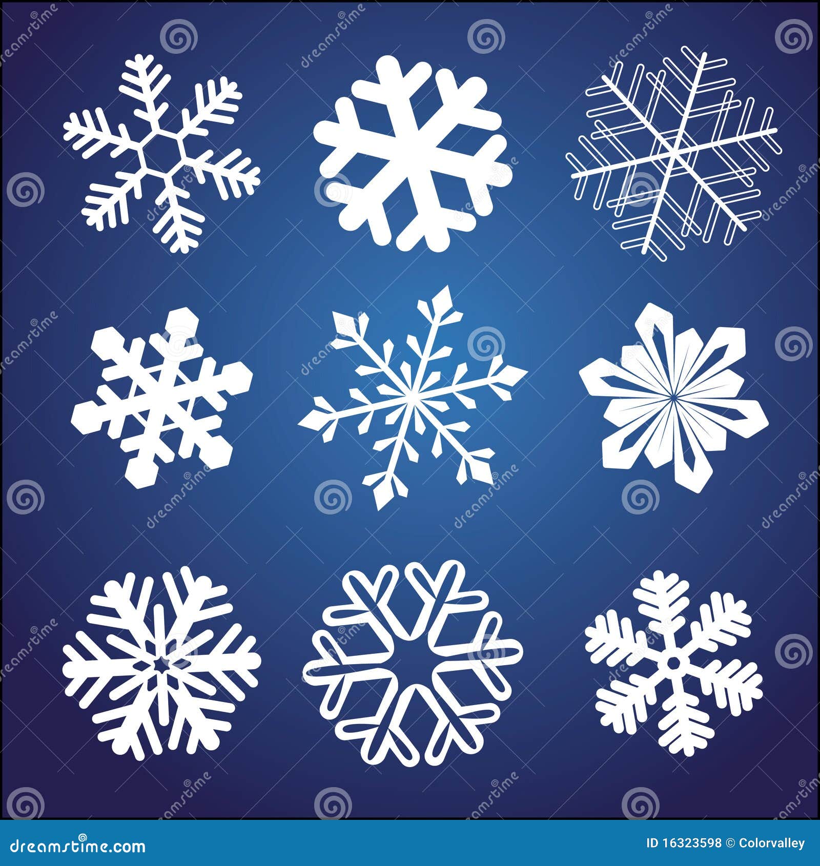 Snowflake Set Royalty Free Stock Photos - Image: 16323598