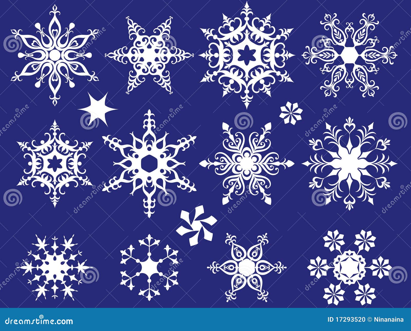 Snowflake set stock vector. Illustration of christmas - 17293520