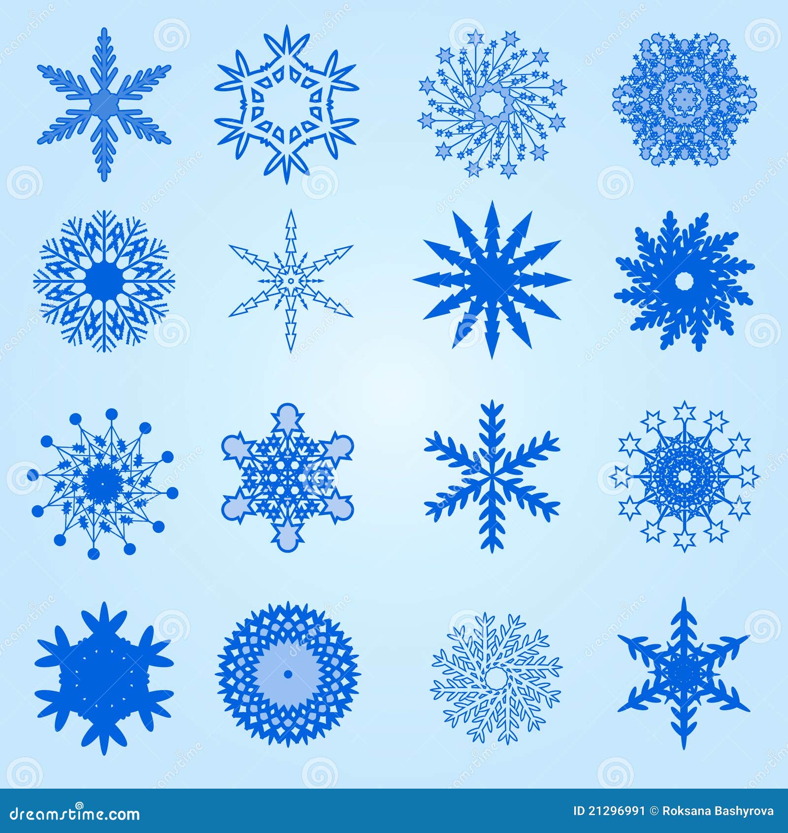 Snowflake set stock vector. Illustration of group, abstract - 21296991