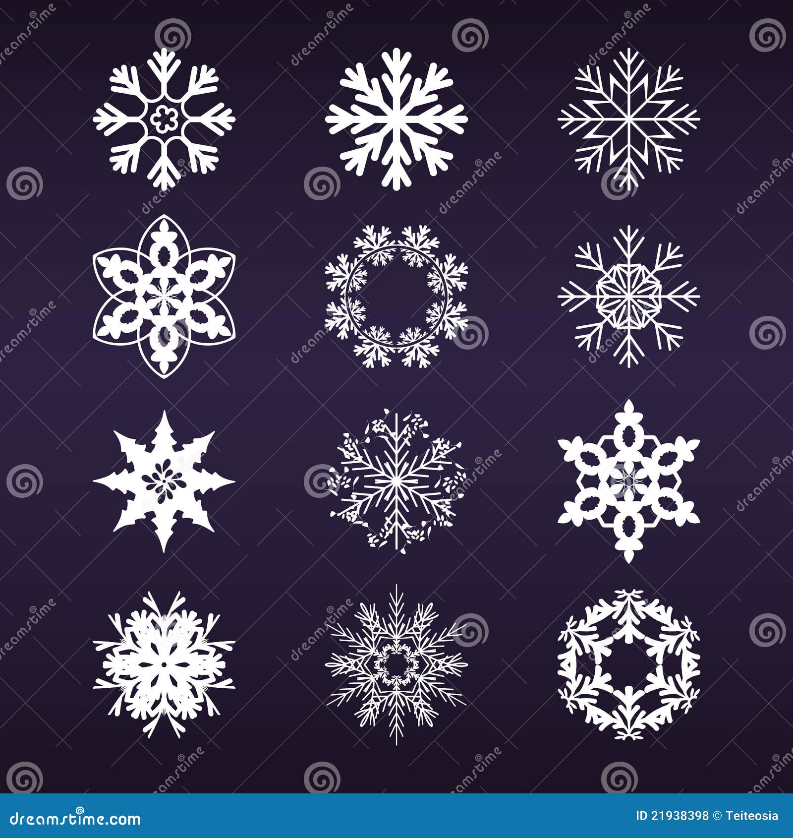 Snowflake set stock vector. Illustration of artwork, silhouette - 21938398