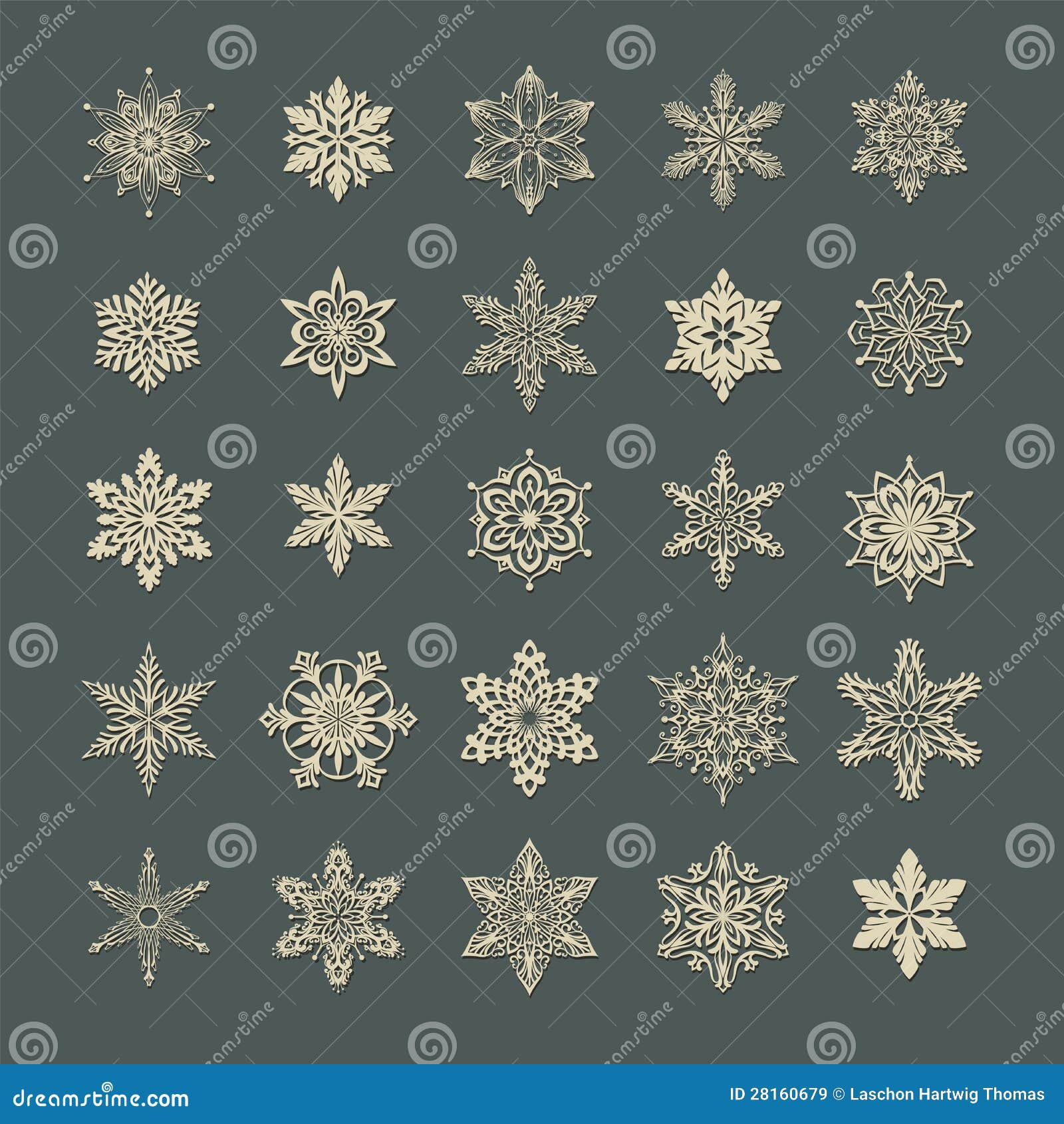 Snowflake set stock illustration. Illustration of winter - 28160679