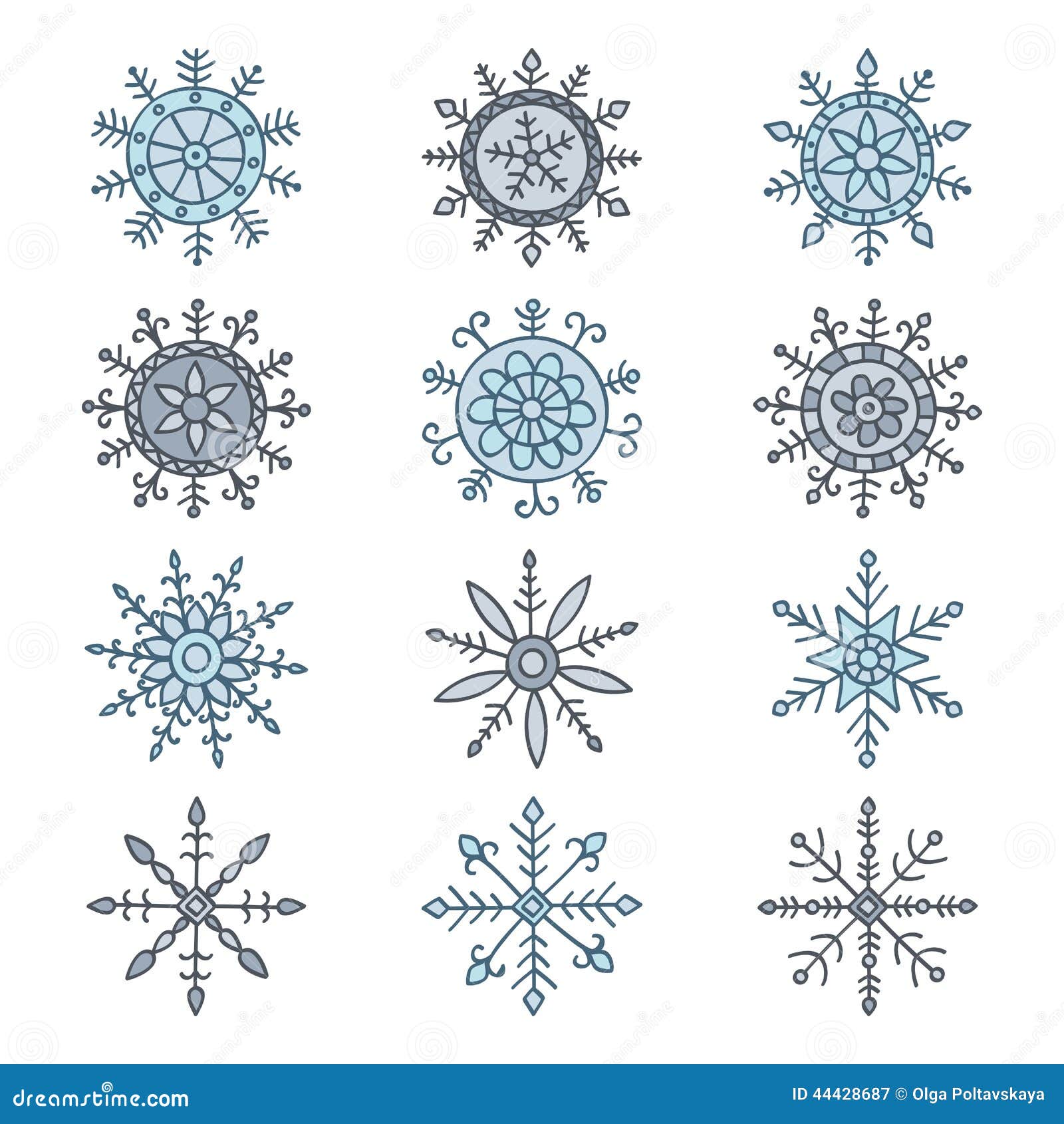 Snowflake set stock vector. Illustration of celebration - 44428687