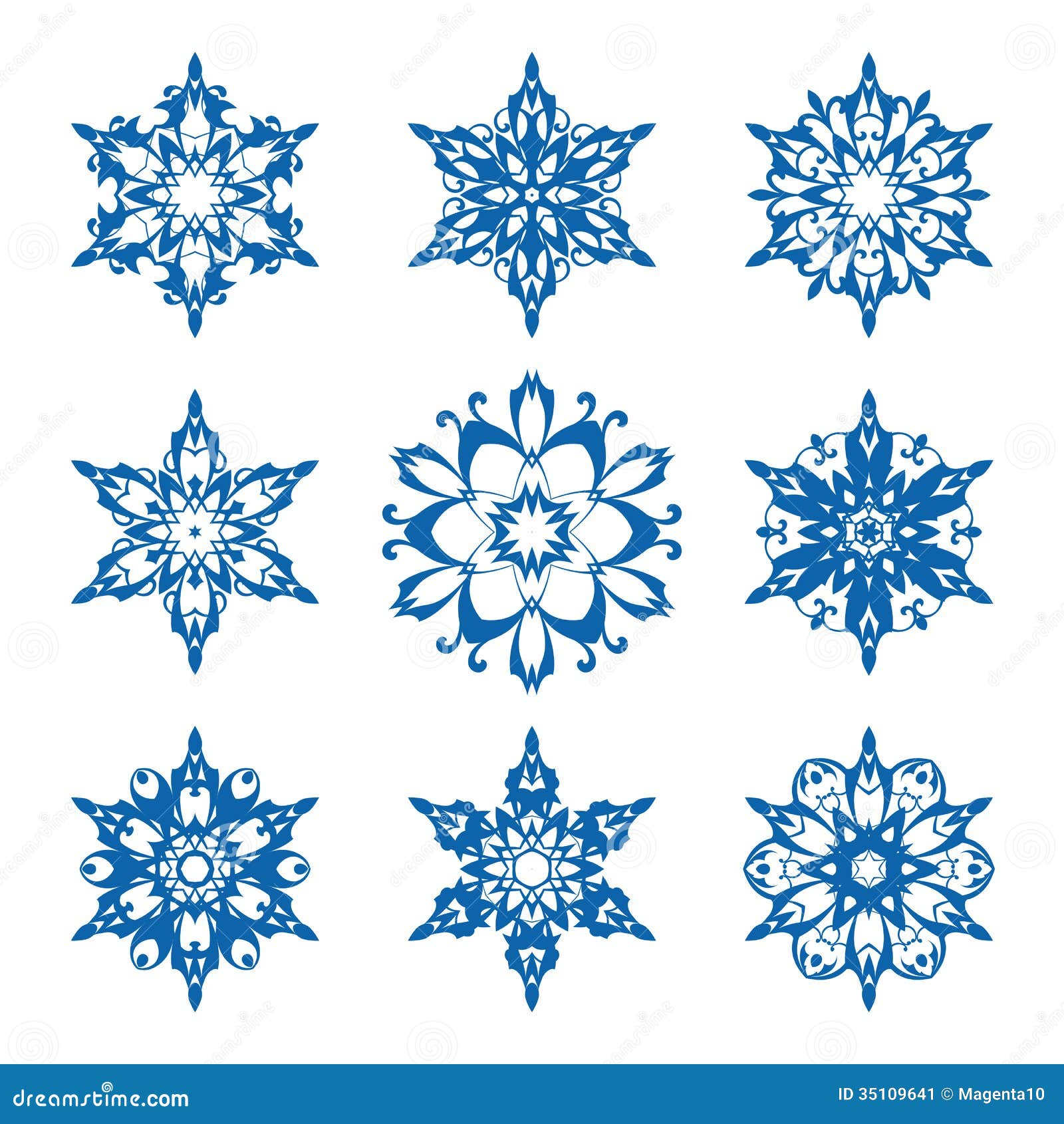 Snowflake set stock vector. Illustration of flake, frosty - 35109641