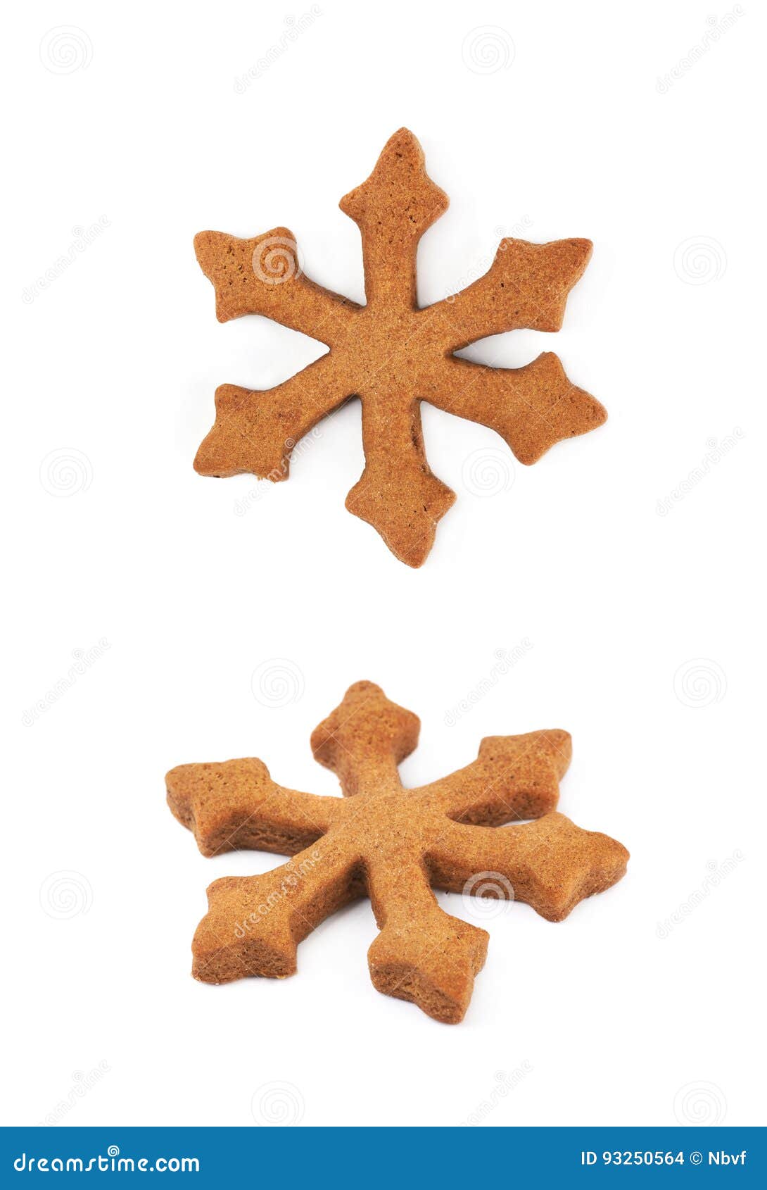 Snowflake Shaped Cookie Isolated Stock Photo - Image of cookie ...