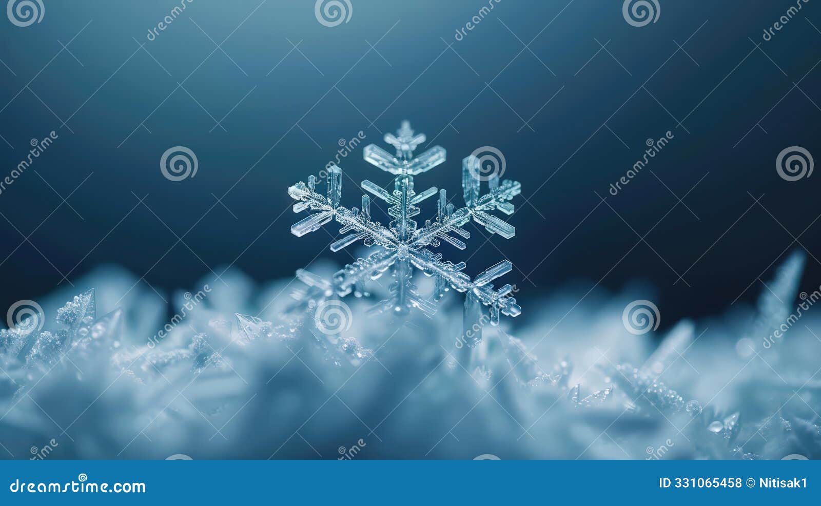 Snowflakeshaped Ice Crystals Closeup Stock Illustration - Illustration ...