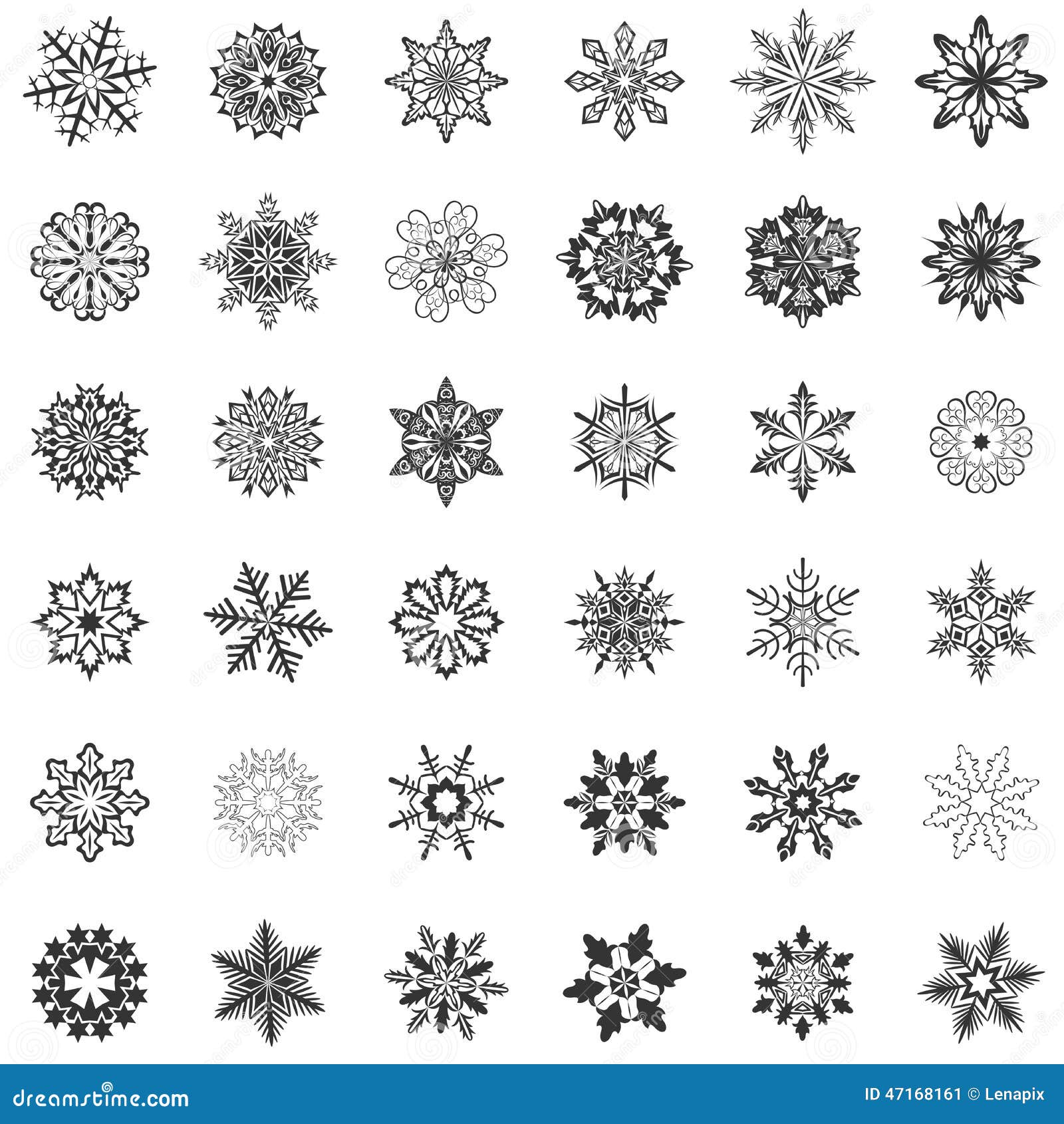 Snowflake shapes stock vector. Illustration of frozen - 47168161