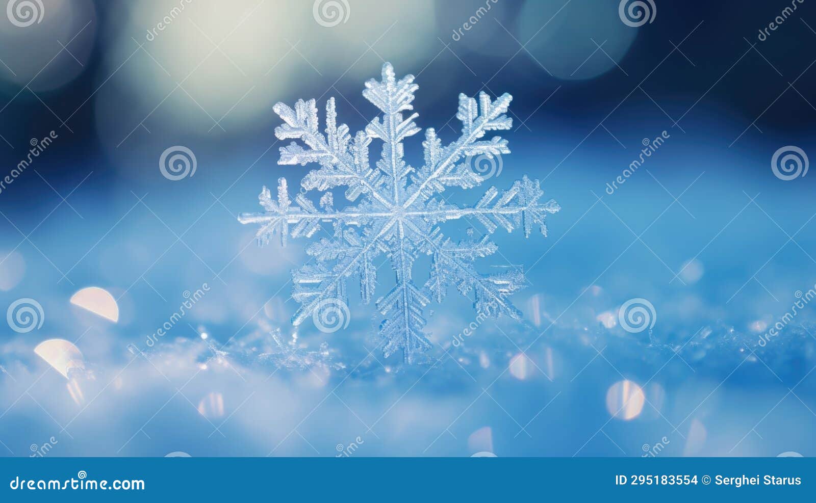 A Snowflake Is Shown In The Middle Of A Picture With A Blue Background ...
