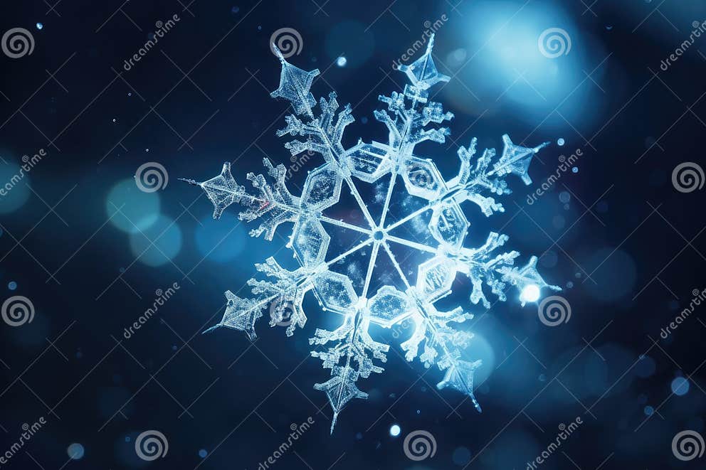 A Snowflake is Shown on a Dark Background with Boke. Generative Ai Stock Illustration ...