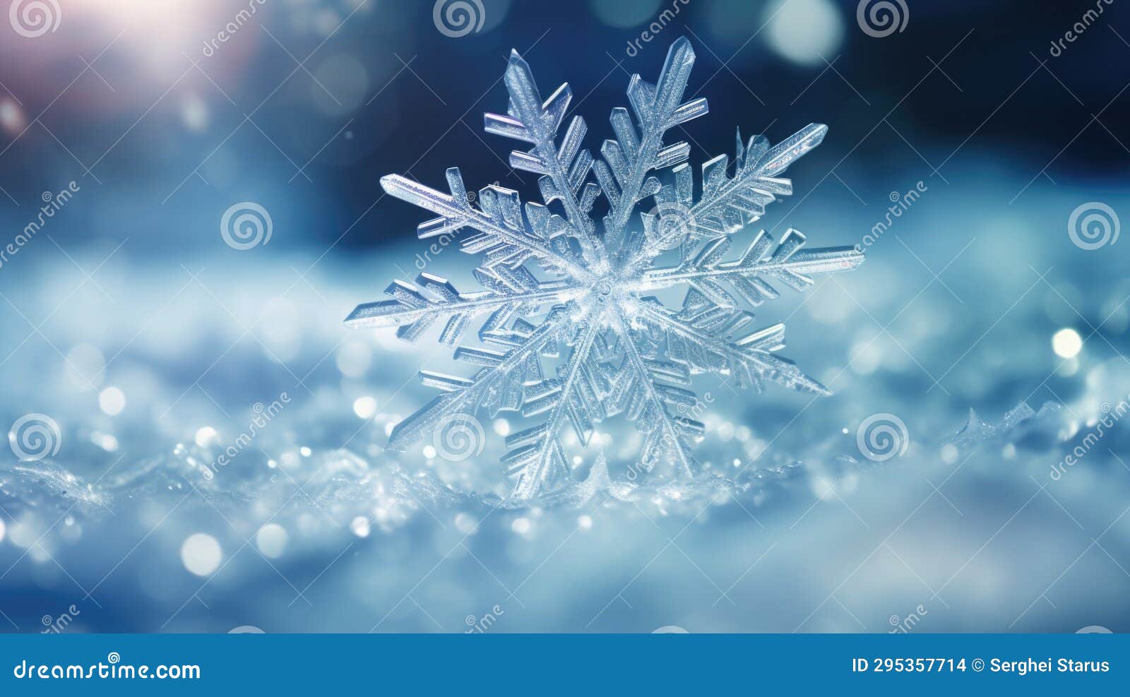 A Snowflake is Shown in the Foreground, AI Stock Illustration ...