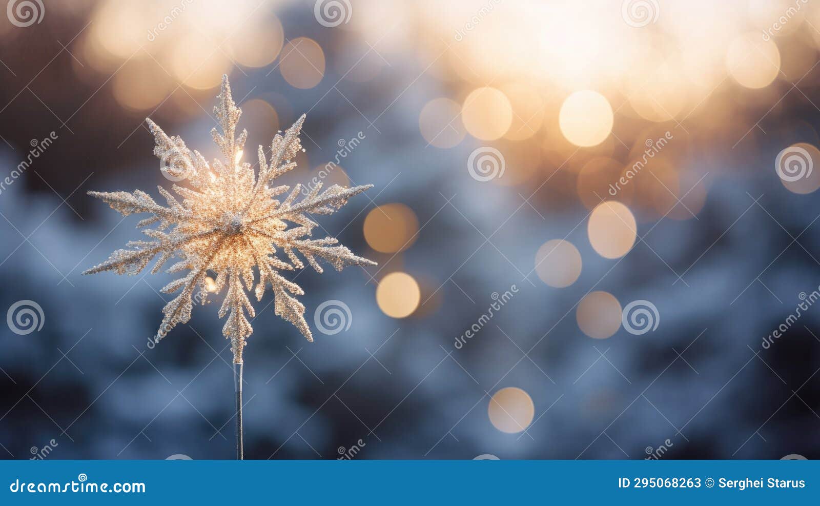 A Snowflake is Shown in Front of a Blurry Background, AI Stock ...