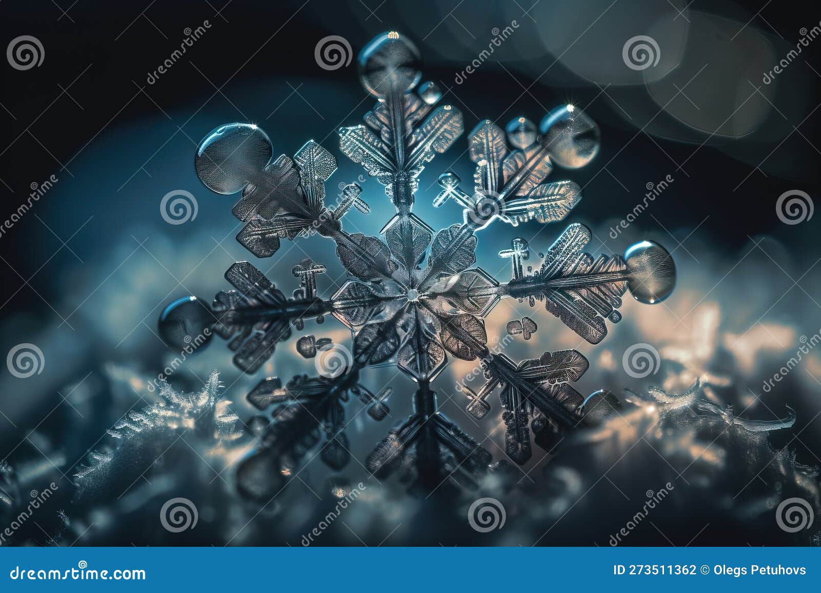 A Snowflake is Shown in the Middle of the Night Stock Illustration ...