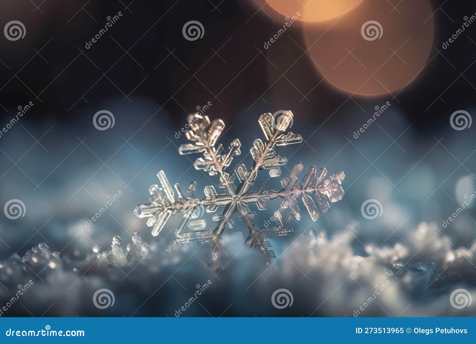 A Snowflake is Shown in the Middle of the Night Stock Illustration ...