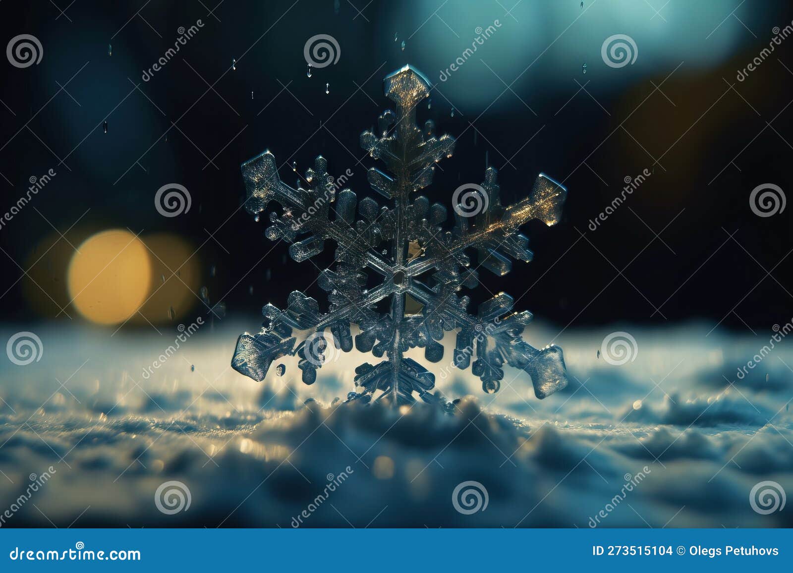 A Snowflake Is Shown In The Middle Of A Picture With A Blue Background ...