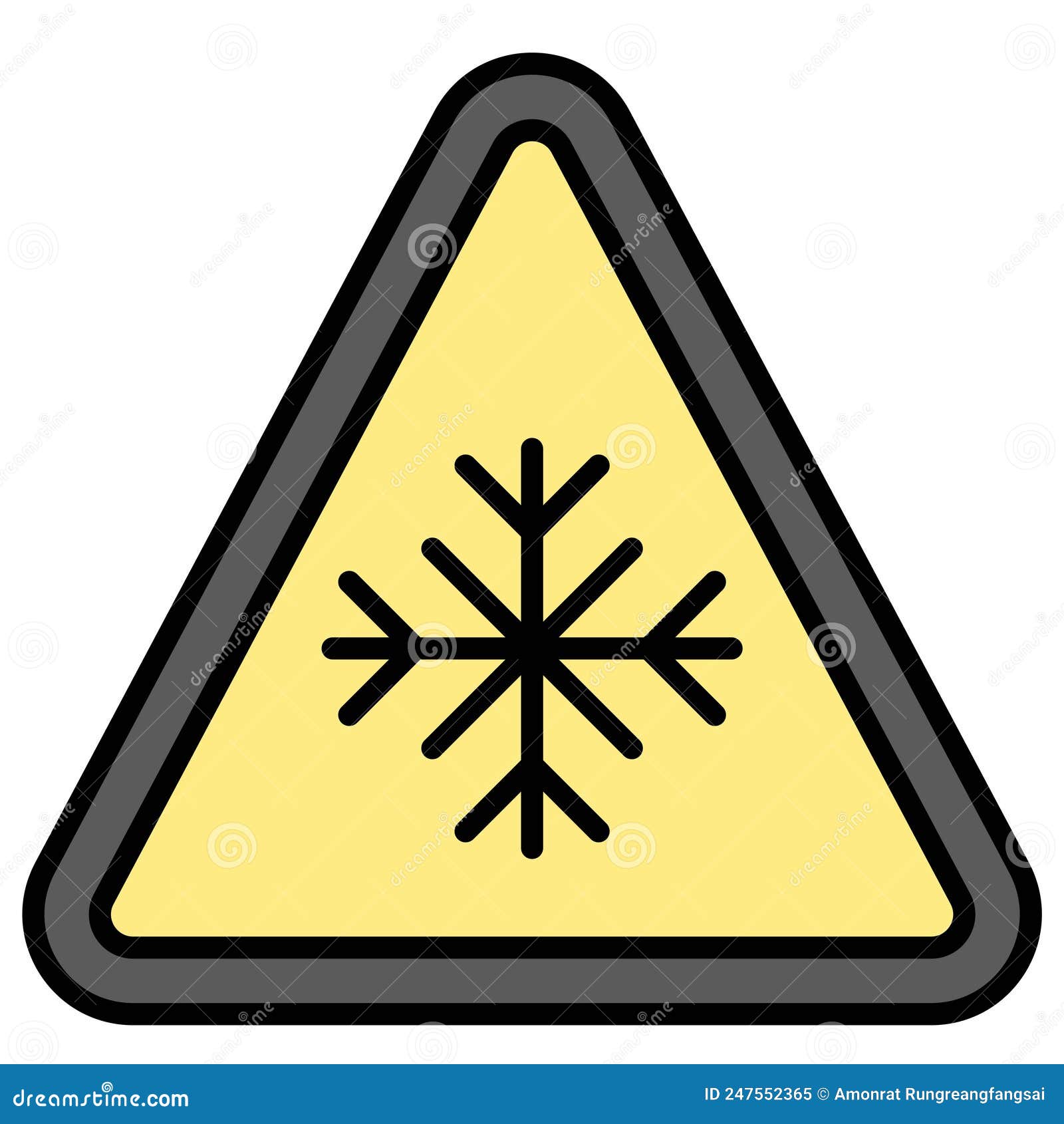 Snowflake Sign Icon, Warning Sign Vector Stock Vector - Illustration of ...
