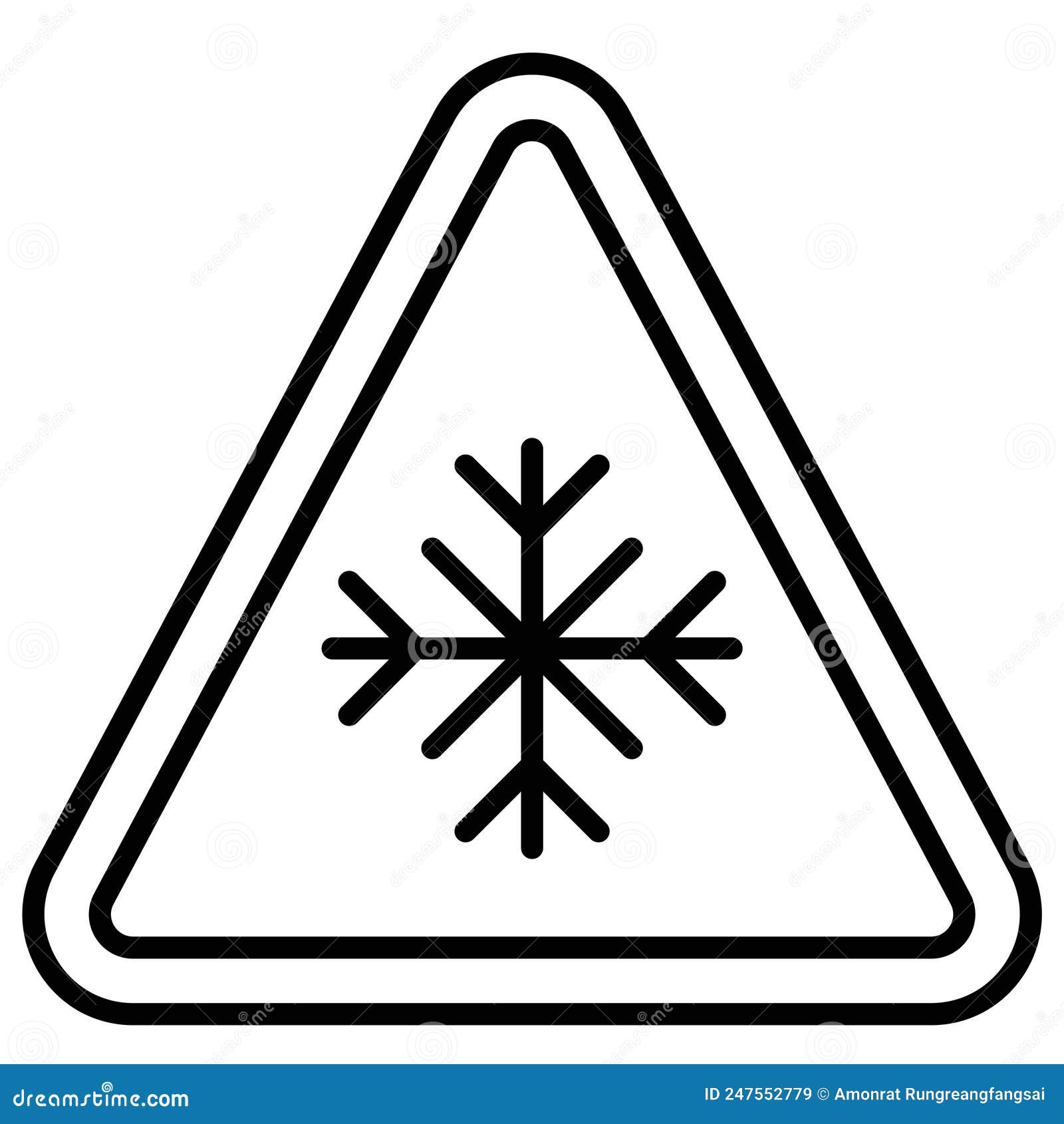 Snowflake Sign Icon, Warning Sign Vector Stock Vector - Illustration of ...