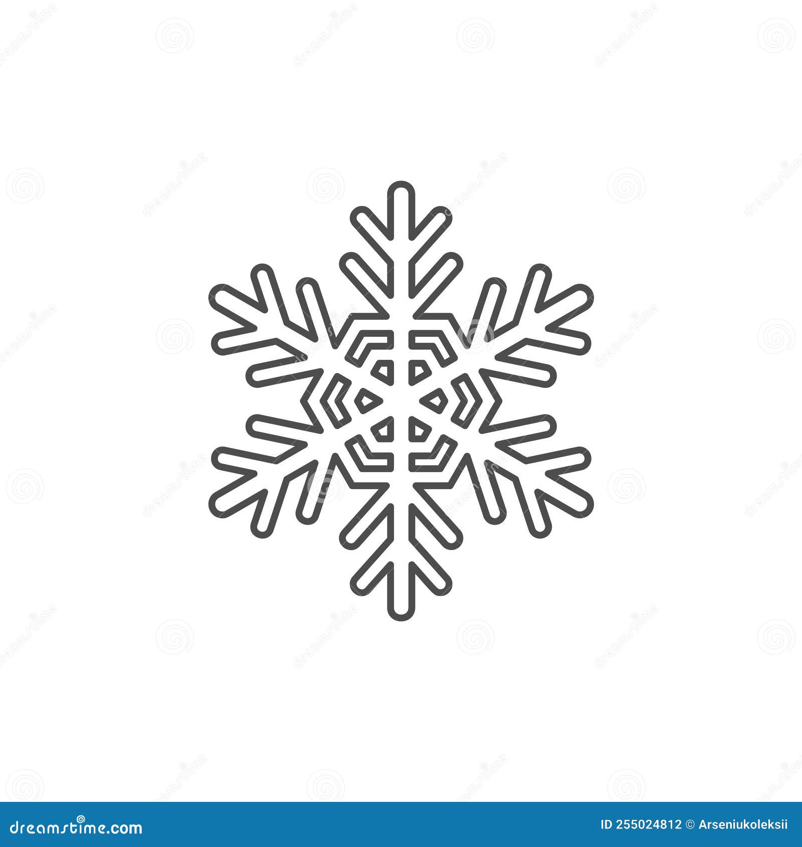 Snowflake Silhouette Icon. Snow Flake Stencil Blueprint. Stock Vector ...