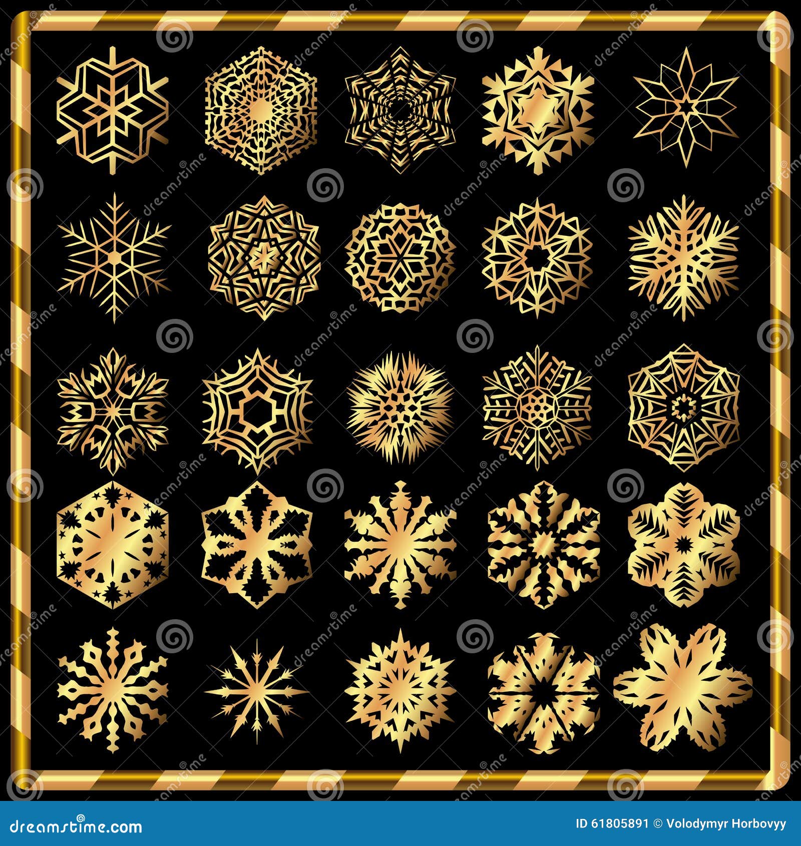 Snowflake silhouettes set stock vector. Illustration of january - 61805891