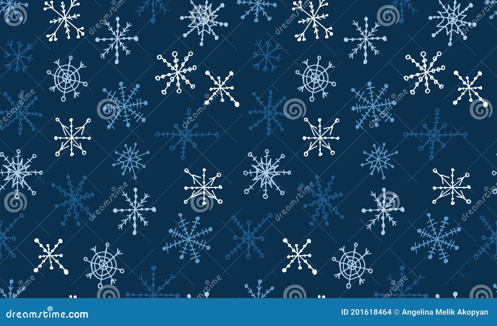 Snowflake Simple Doodle Pattern Stock Vector - Illustration of crystal ...