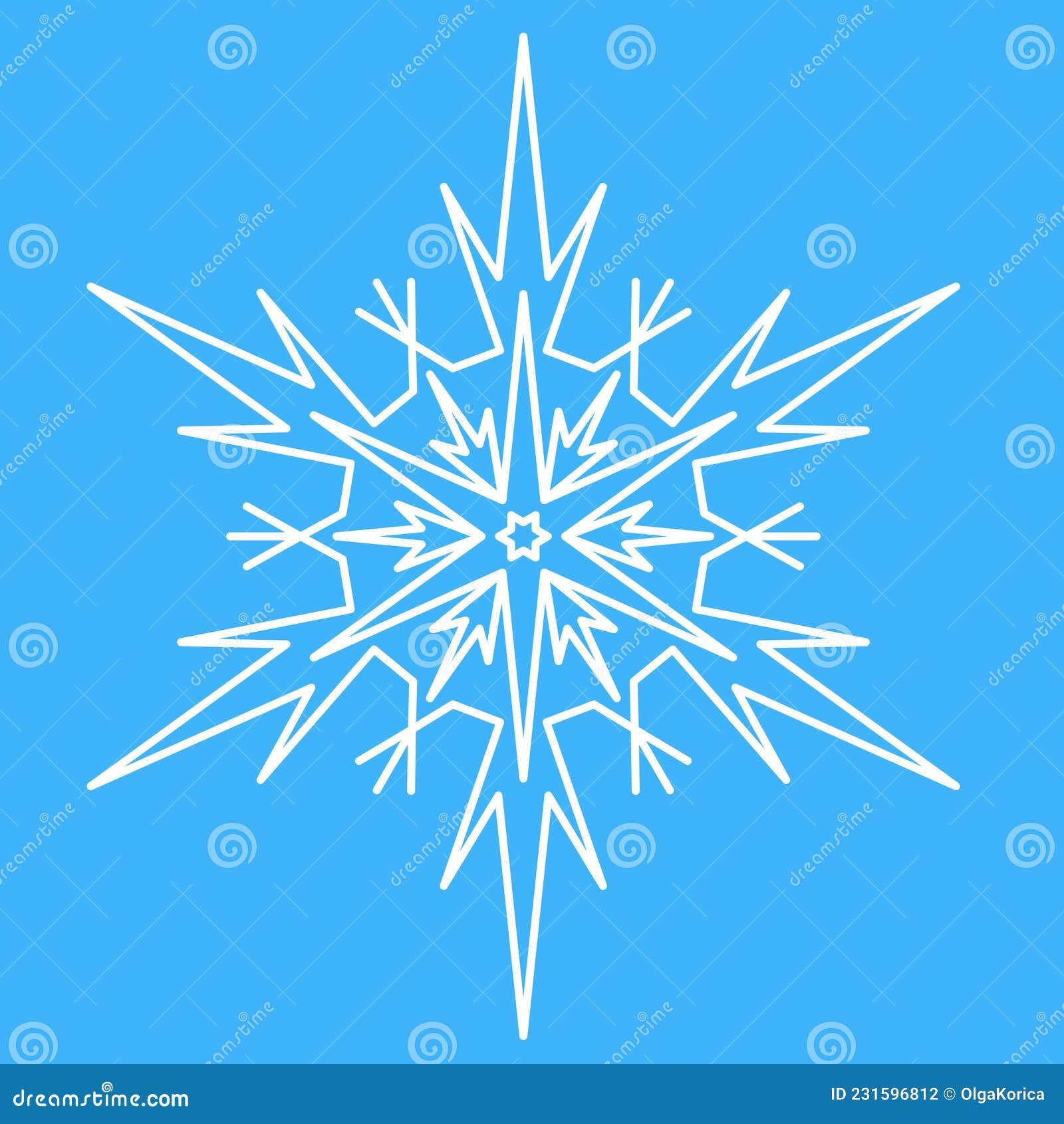 Snowflake, Simple Icon Symbol of Winter. Star Snowflake Spark Stock ...