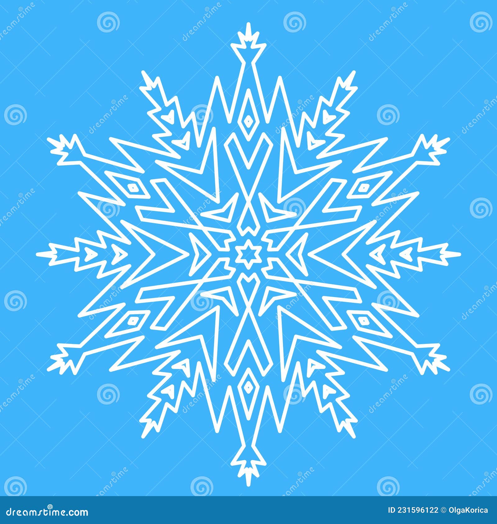 Snowflake, Simple Icon Symbol of Winter. White Crystal Snowflake Stock ...