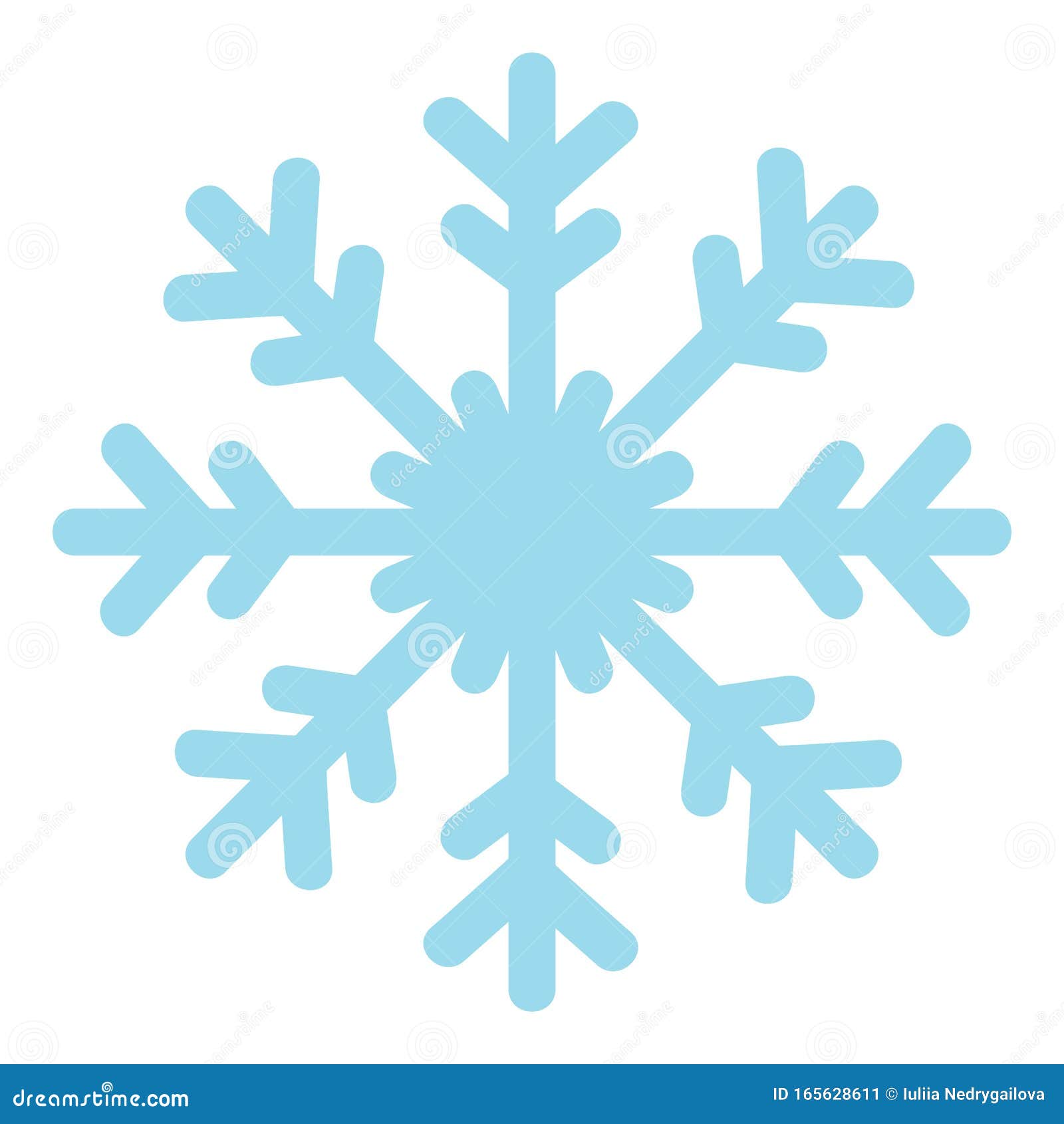 Simple Light Blue Snowflake on a White Background, Vector Stock Vector ...