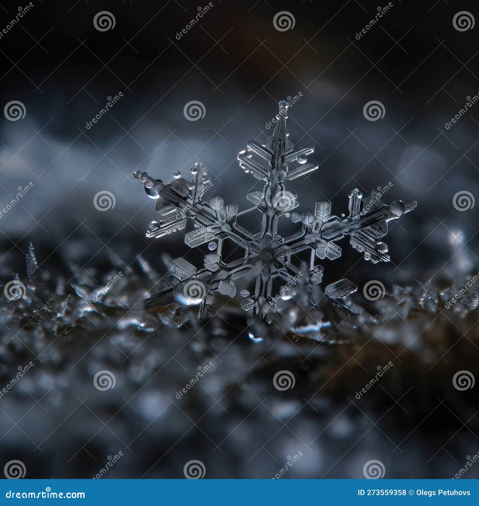 A Snowflake that is Sitting on the Ground in the Snow Stock ...
