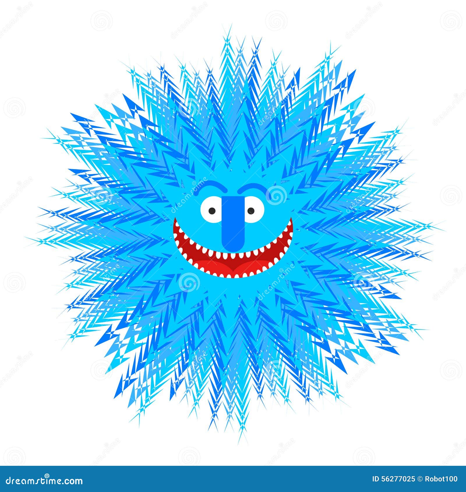 Snowflake Smile. Winter Blue Snowflake Symbol of Winter Stock Vector ...