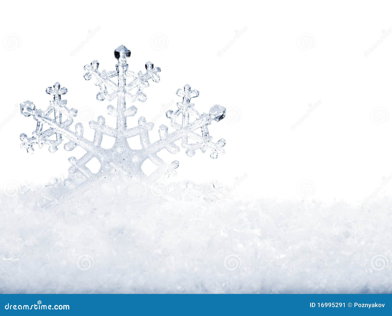 Snowflake in snow. stock image. Image of snowflake, studio - 16995291