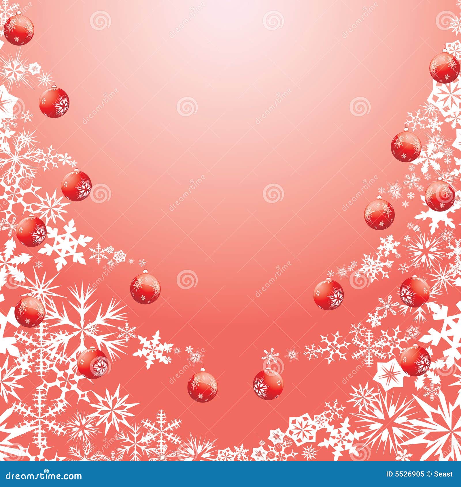 Snowflake, Snowball Christmas Tree Stock Illustration - Illustration of ...