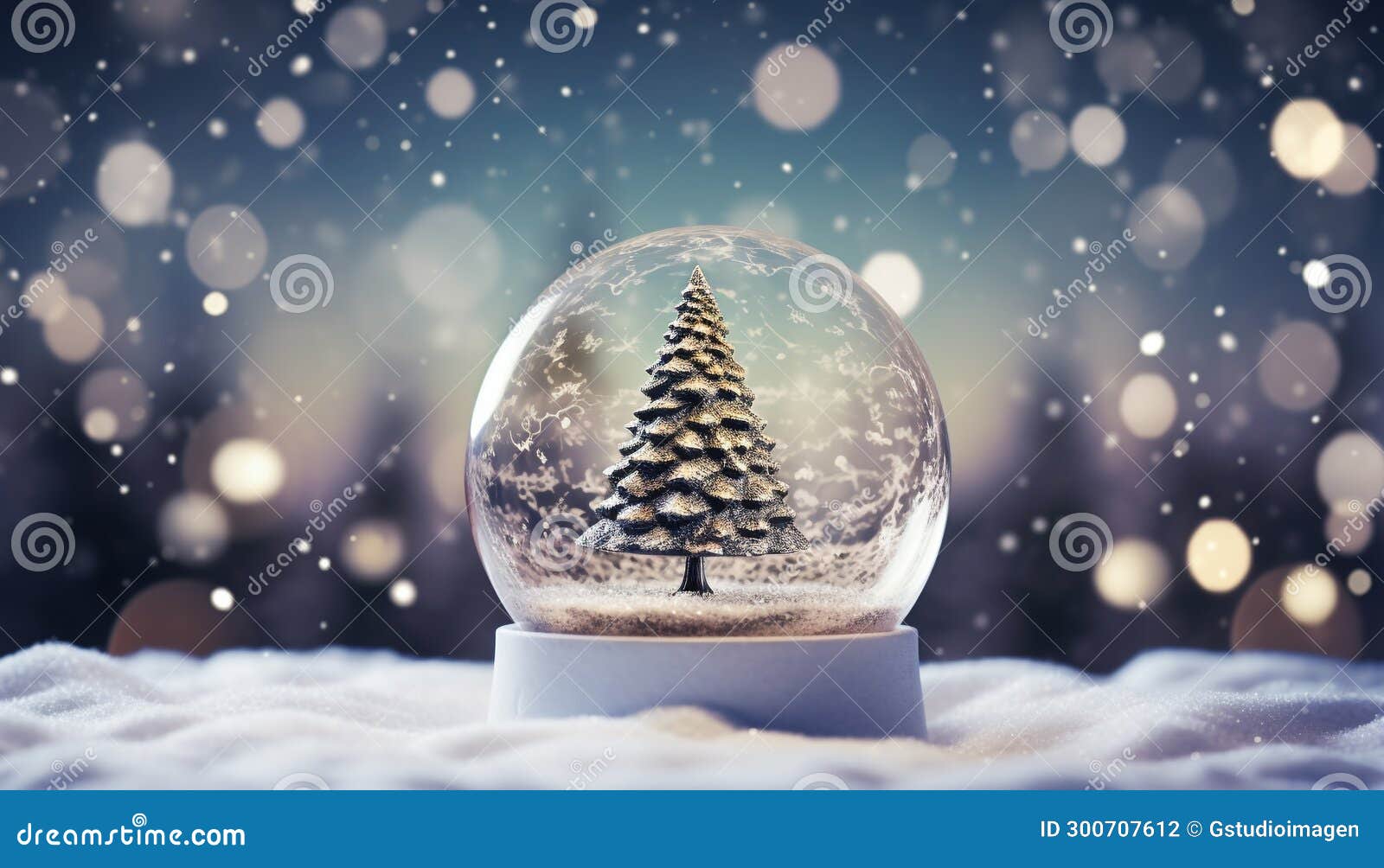 Snowflake Sphere, Winter Tree, Glowing Gift Decoration Generated by AI ...