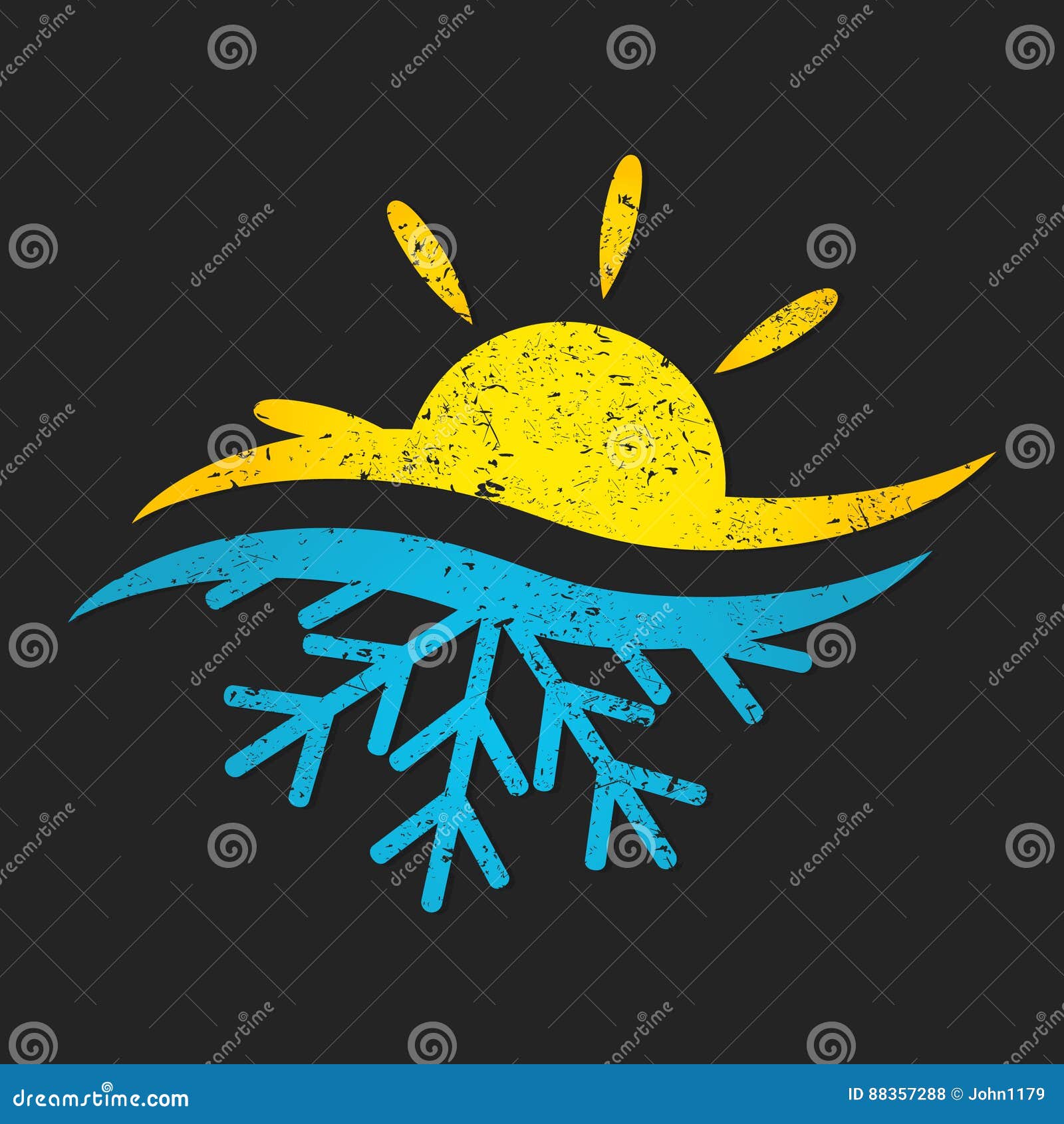 Snowflake and sun design stock vector. Illustration of summer - 88357288