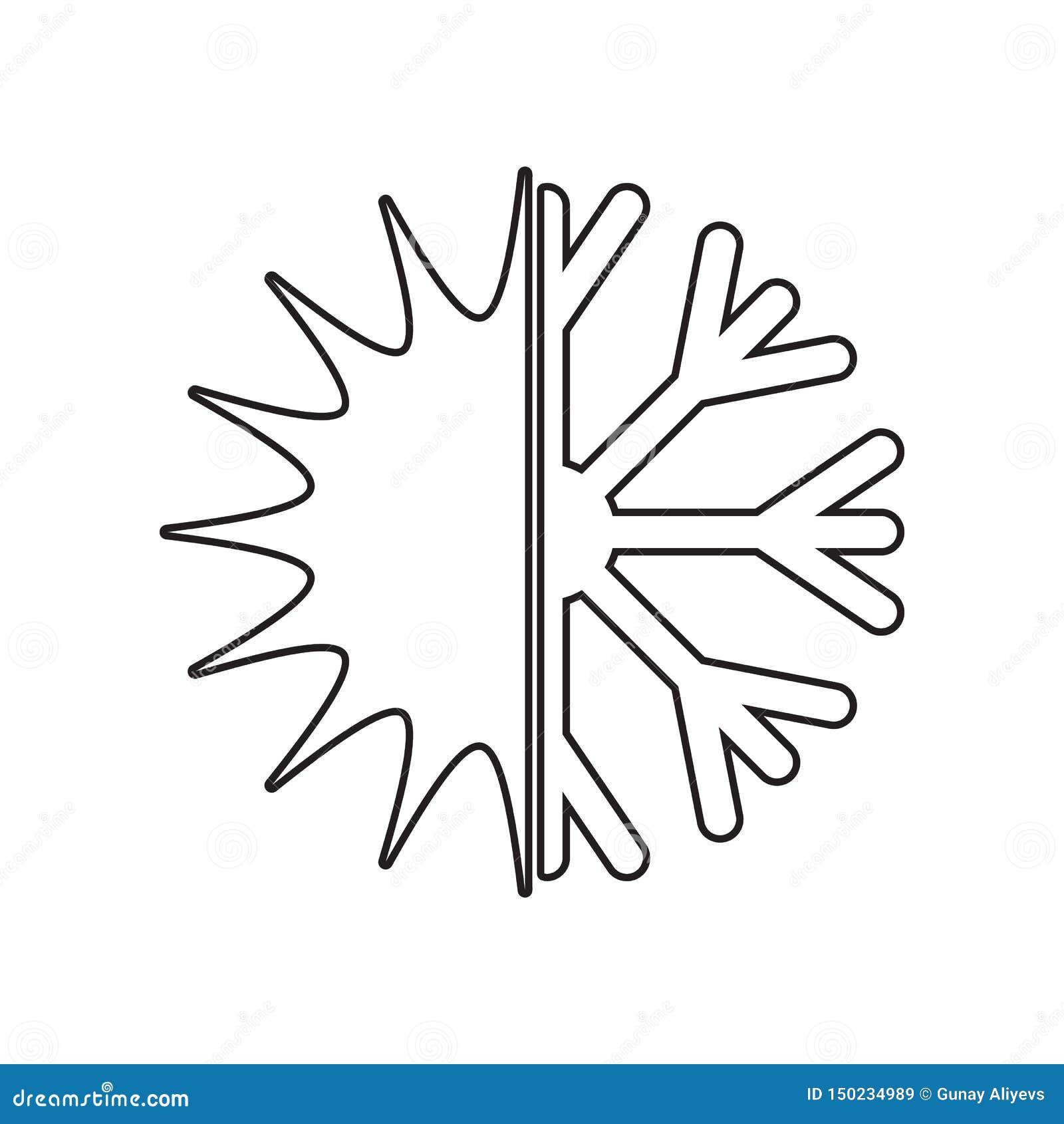 Snowflake with Sun Icon. Element of Winter for Mobile Concept and Web ...