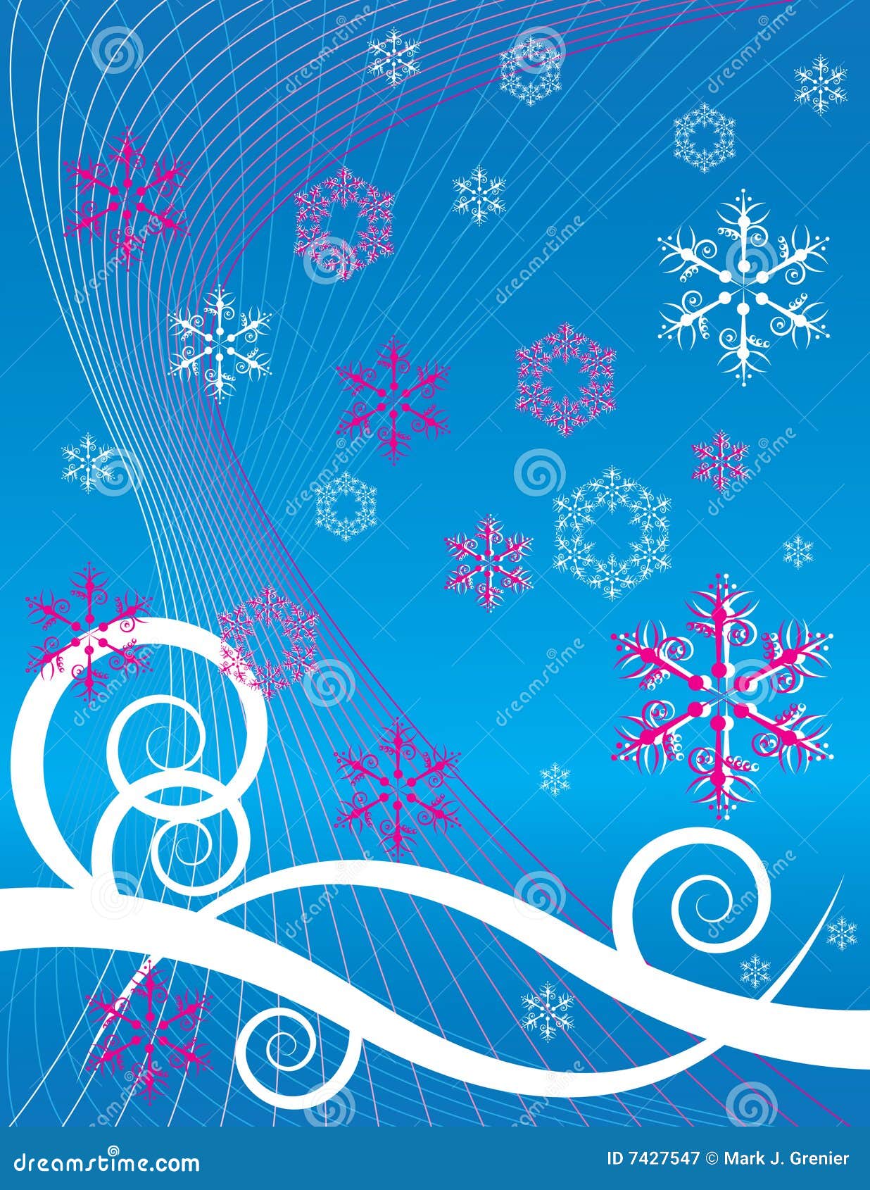 Snowflake Swirl Dance stock vector. Illustration of flourishes - 7427547