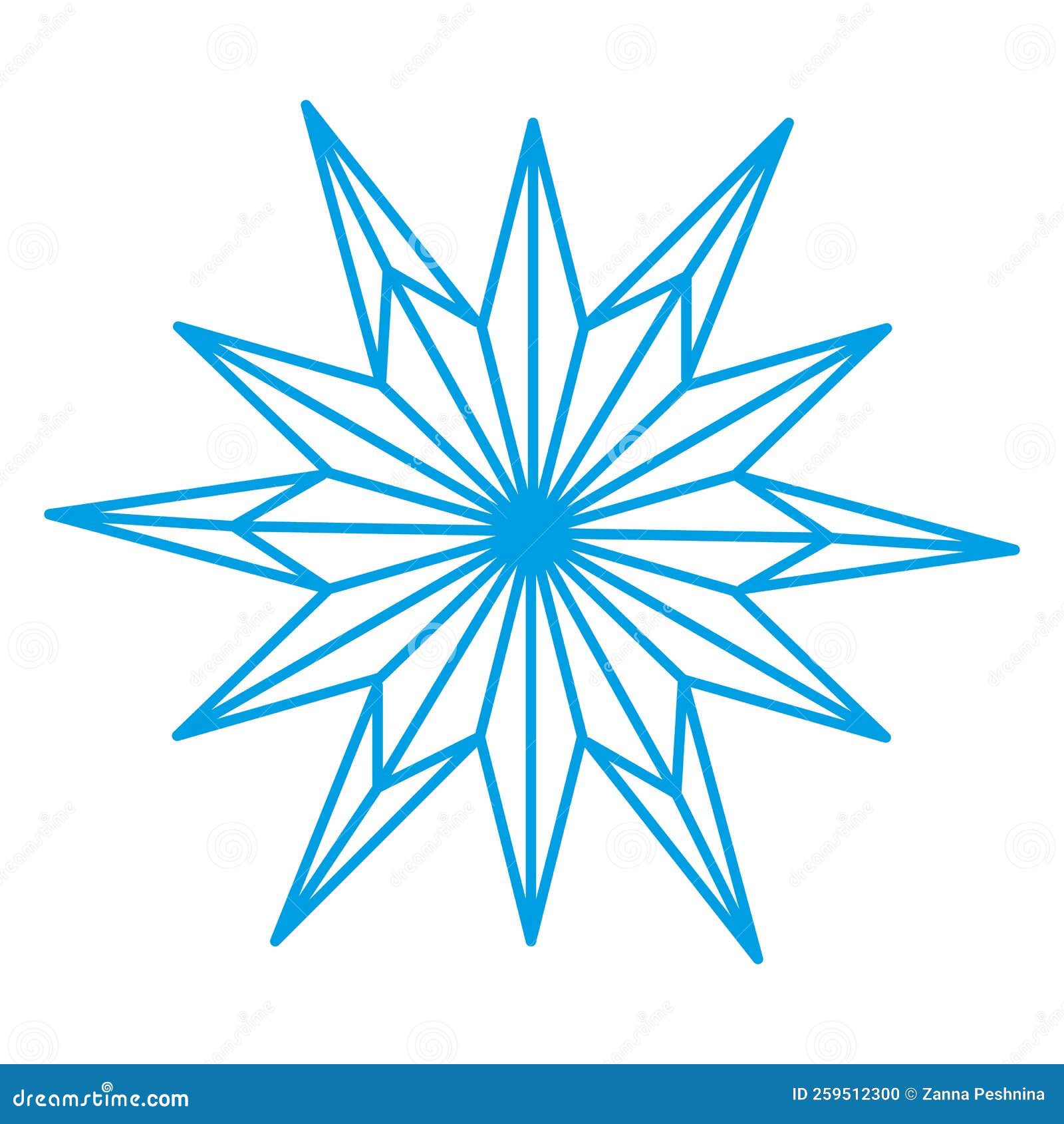 Snowflake Symbol Blue Silhouette Isolated on White Background Stock ...