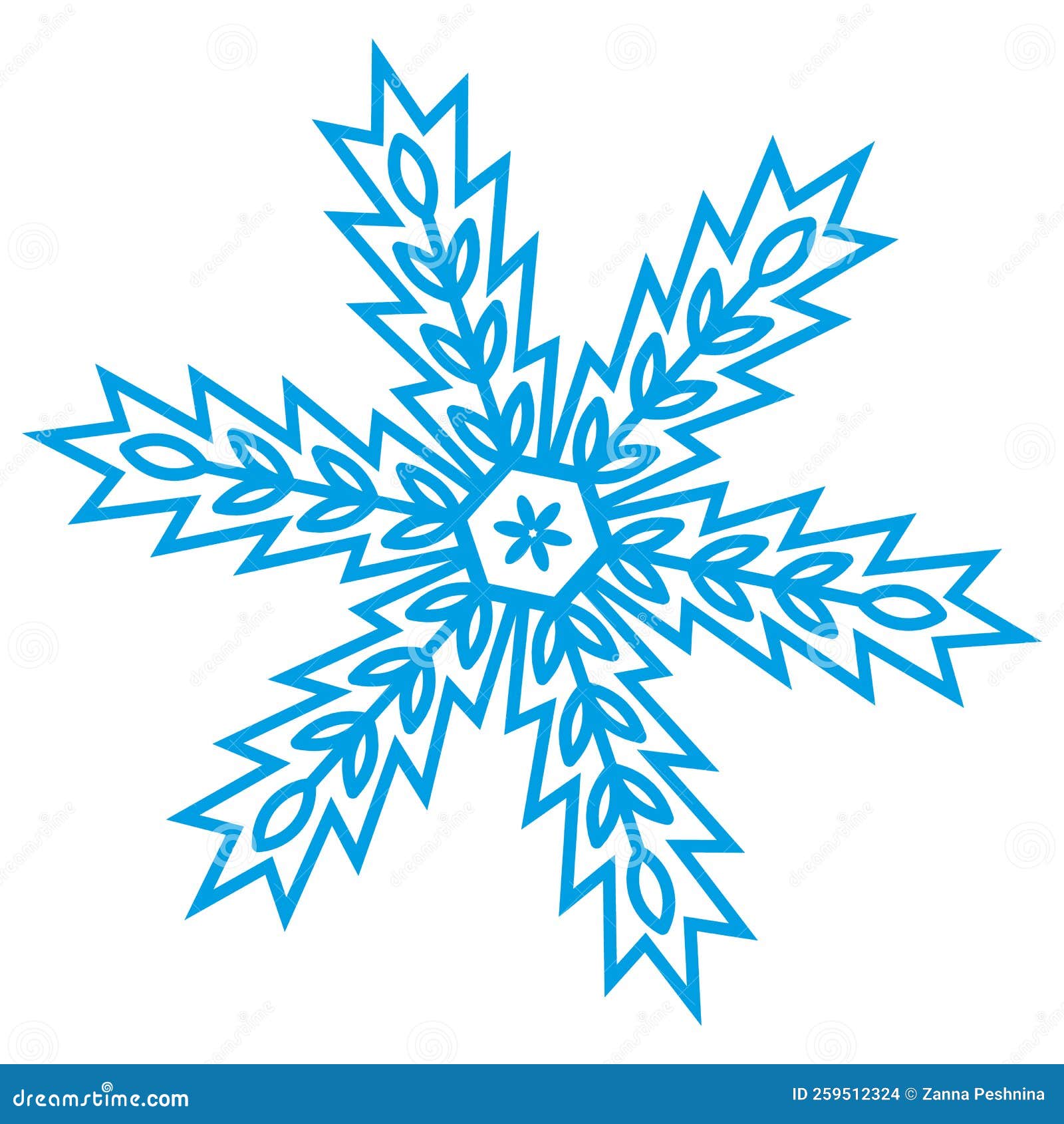Snowflake Symbol Blue Silhouette Isolated on White Background Stock ...