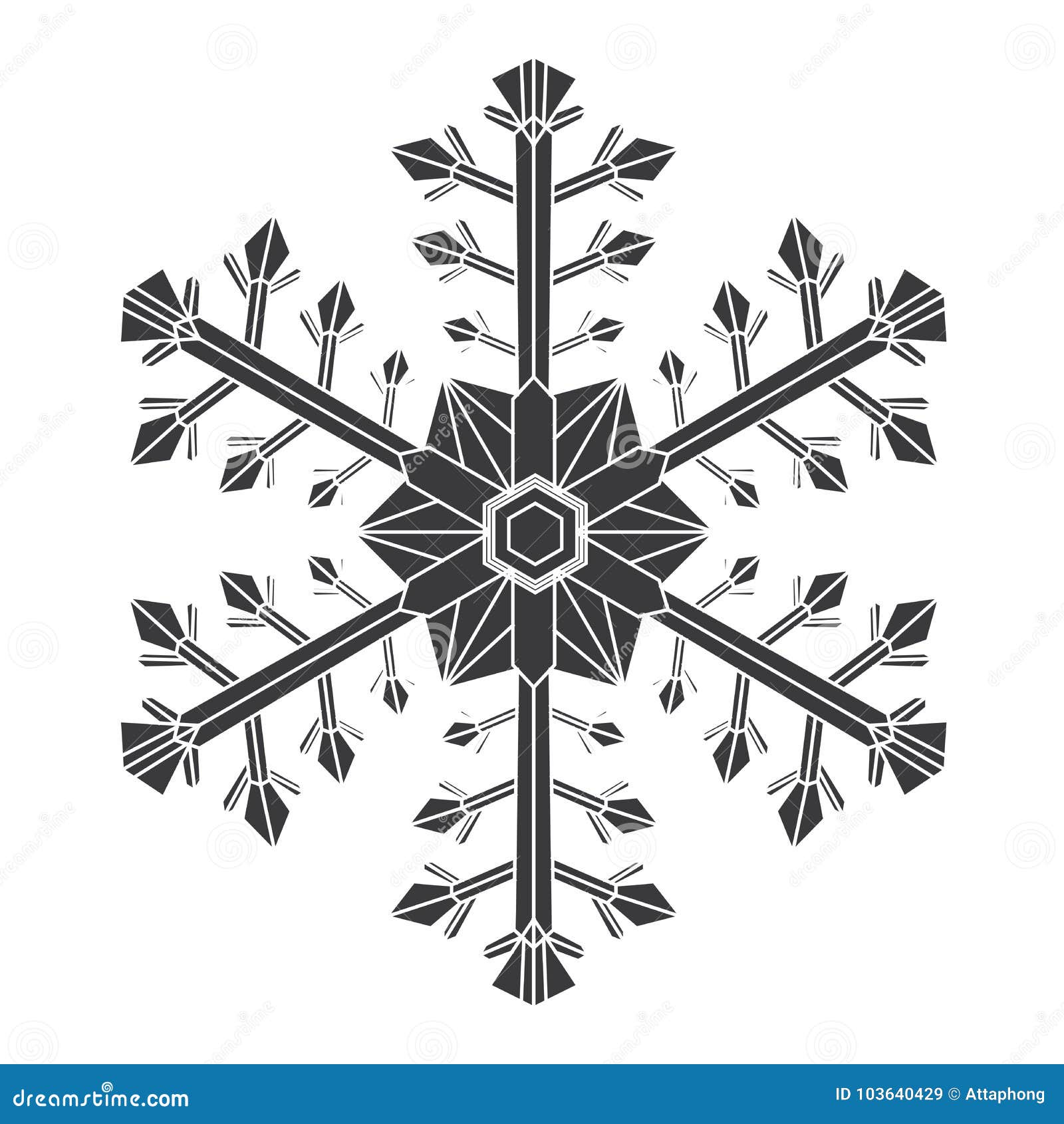 Snowflake Symbol for Christmas on White Background Vector Stock Vector ...