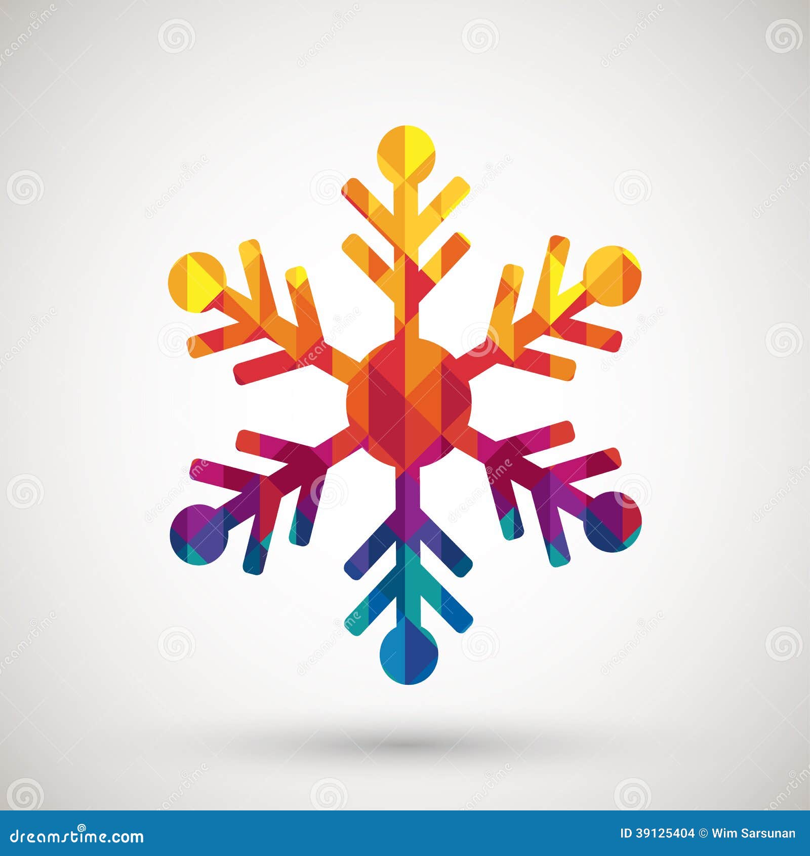 Snowflake Symbol with Colorful Diamond Stock Vector - Illustration of ...