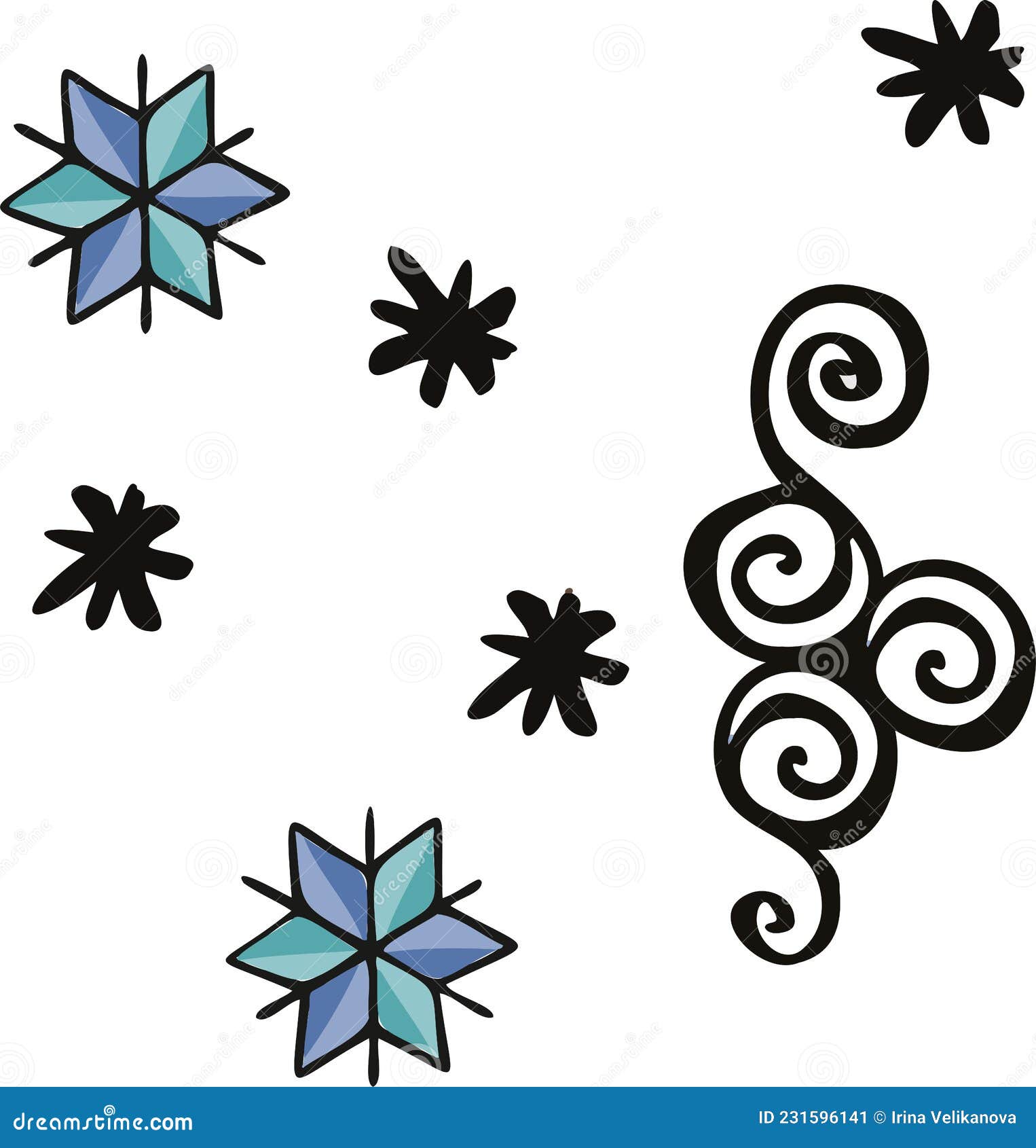 Snowflake Symbol Original Pattern Cartoon Vector Stock Vector ...