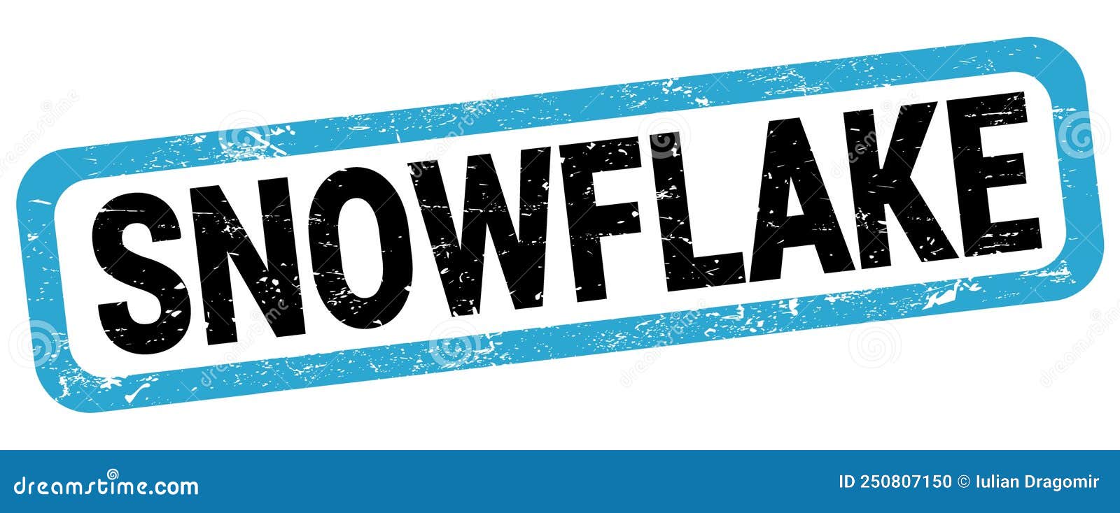 SNOWFLAKE Text Written on Blue-black Rectangle Stamp Stock Illustration ...