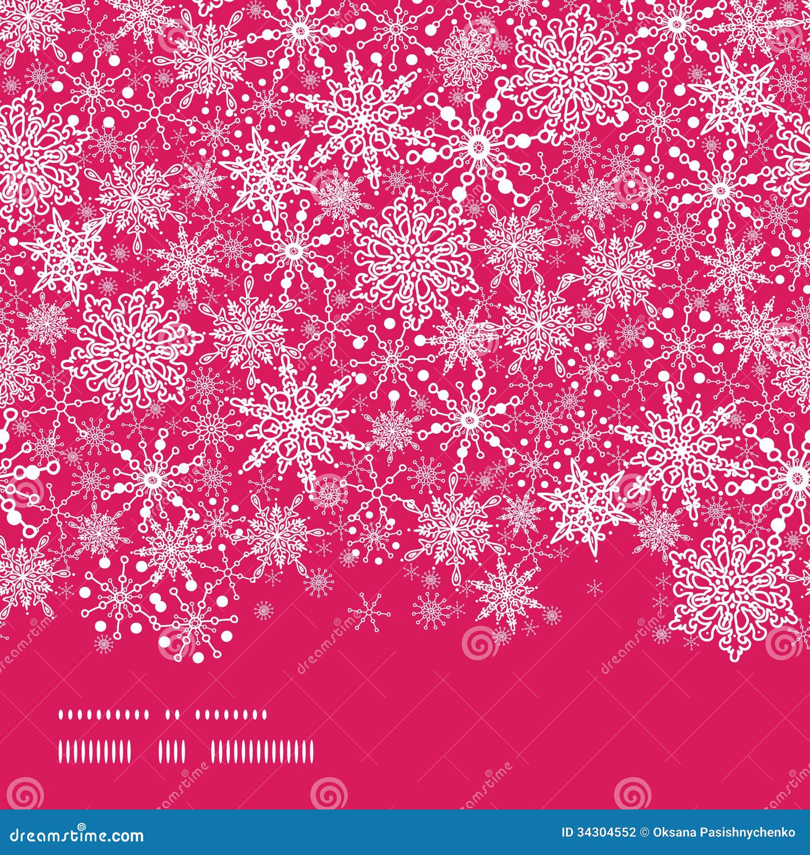 Snowflake Texture Horizontal Border Seamless Stock Vector ...