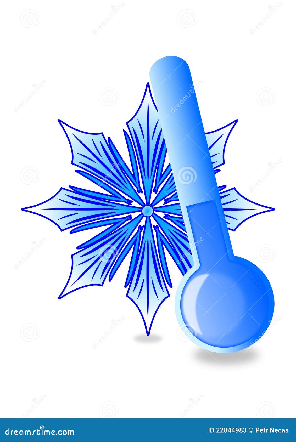 Snowflake and thermometer stock illustration. Illustration of wind ...