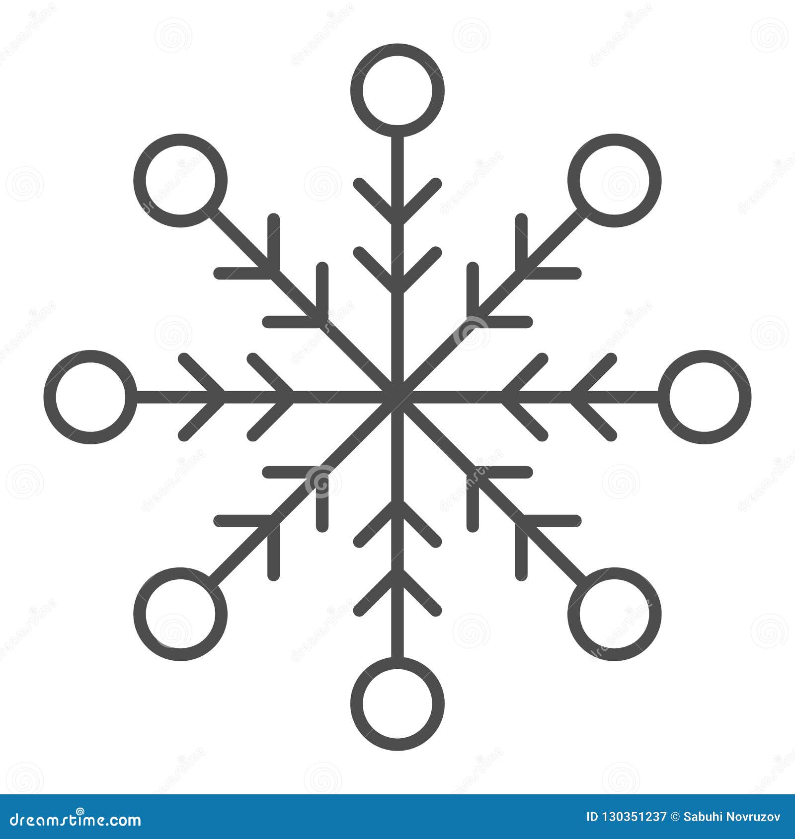 Snowflake Thin Line Icon. Frost Vector Illustration Isolated on White ...
