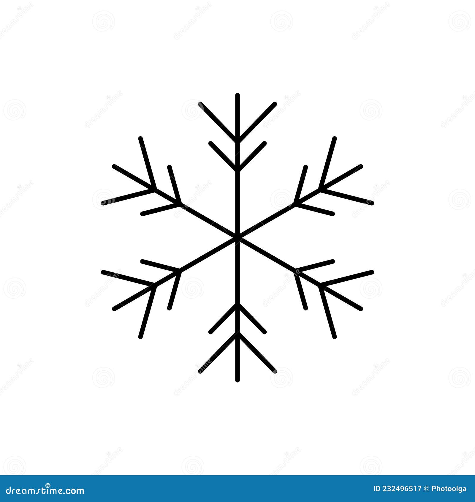 Snowflake Thin Line Icon. Frost Vector Illustration Isolated On White ...