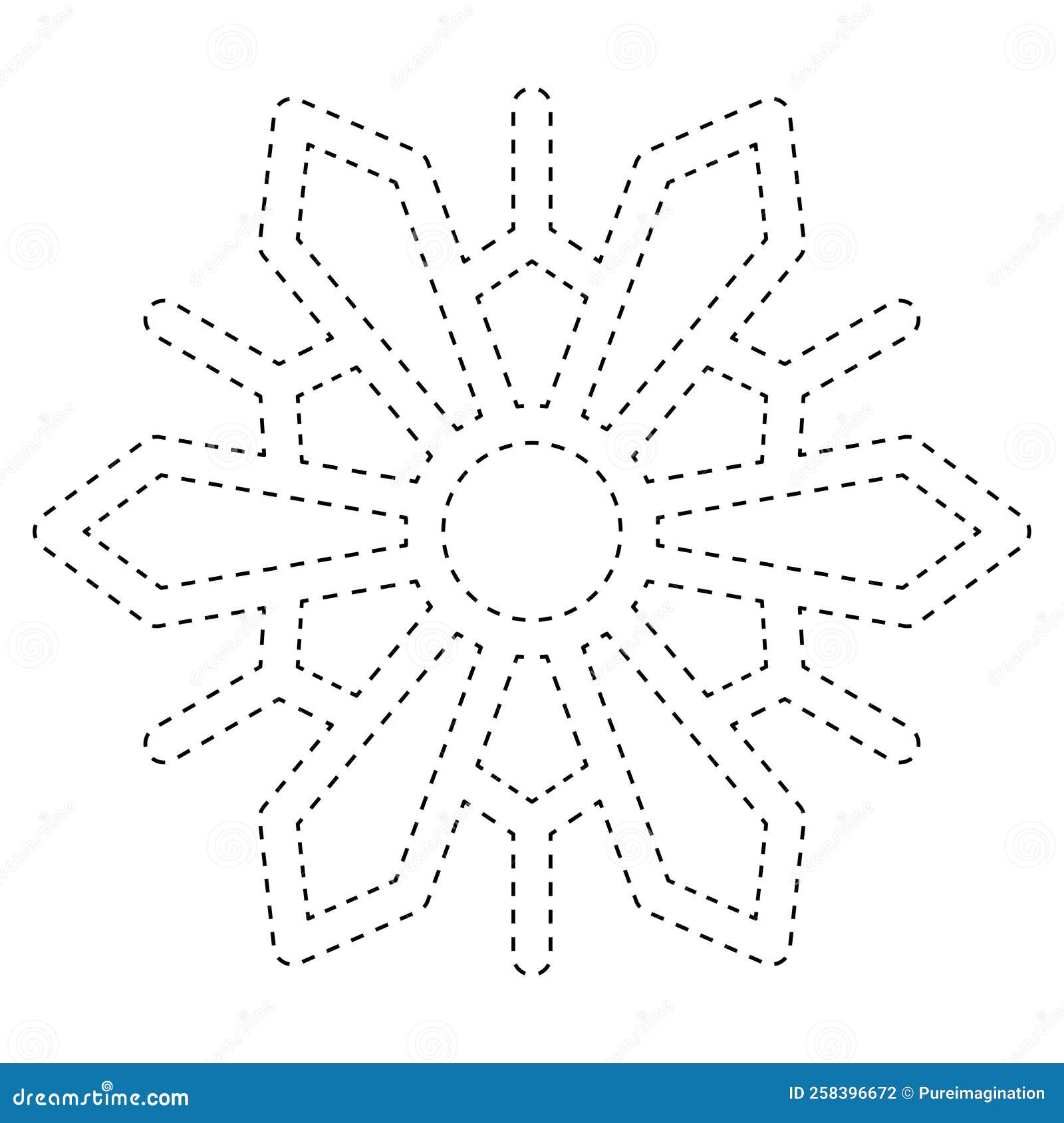 Snowflake Tracing Worksheet for Kids Stock Vector - Illustration of ...